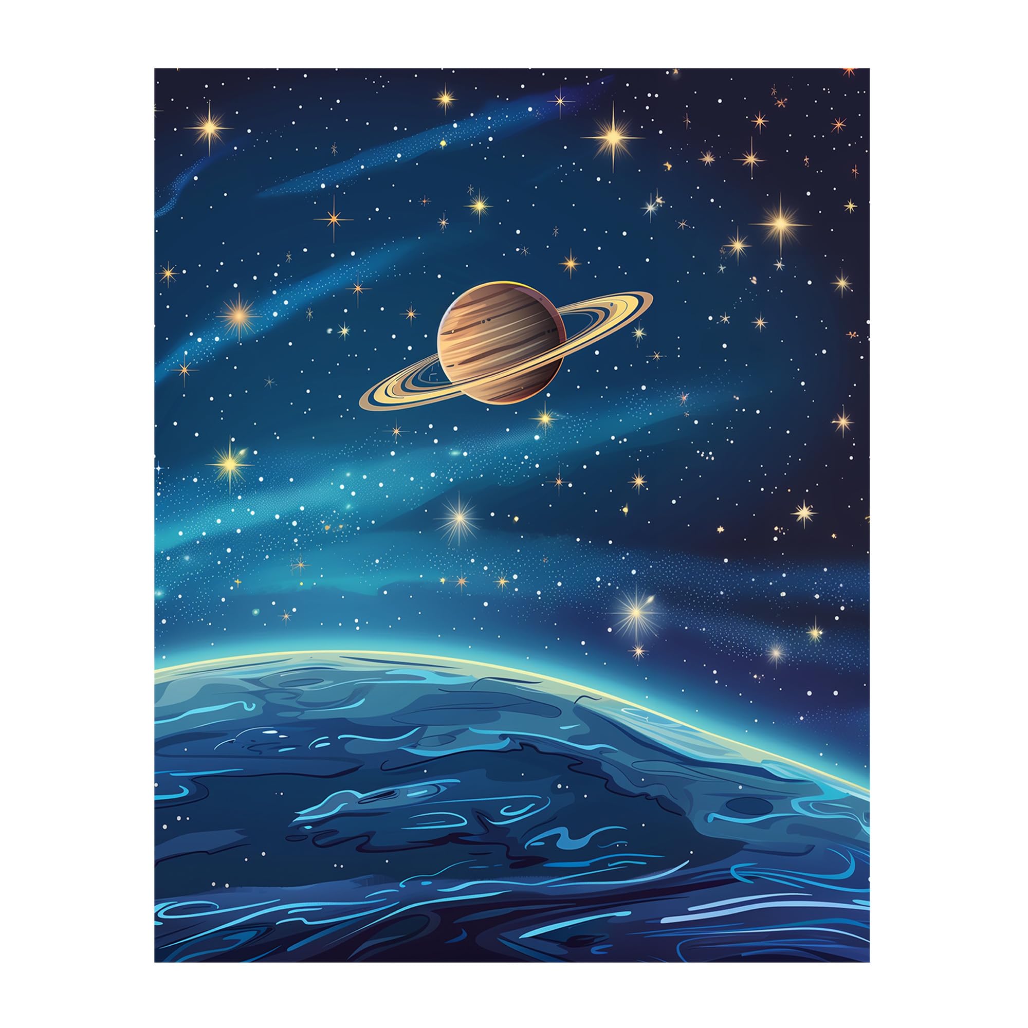Saturn Planet Painting Planet Saturn Space Royalty Free Stock Vector