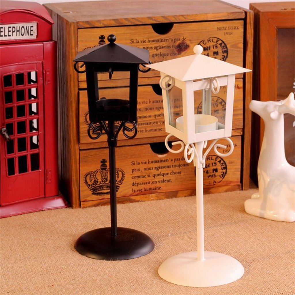Street Light Candle Holder LED Lantern Street Lamps Set Of 2 The