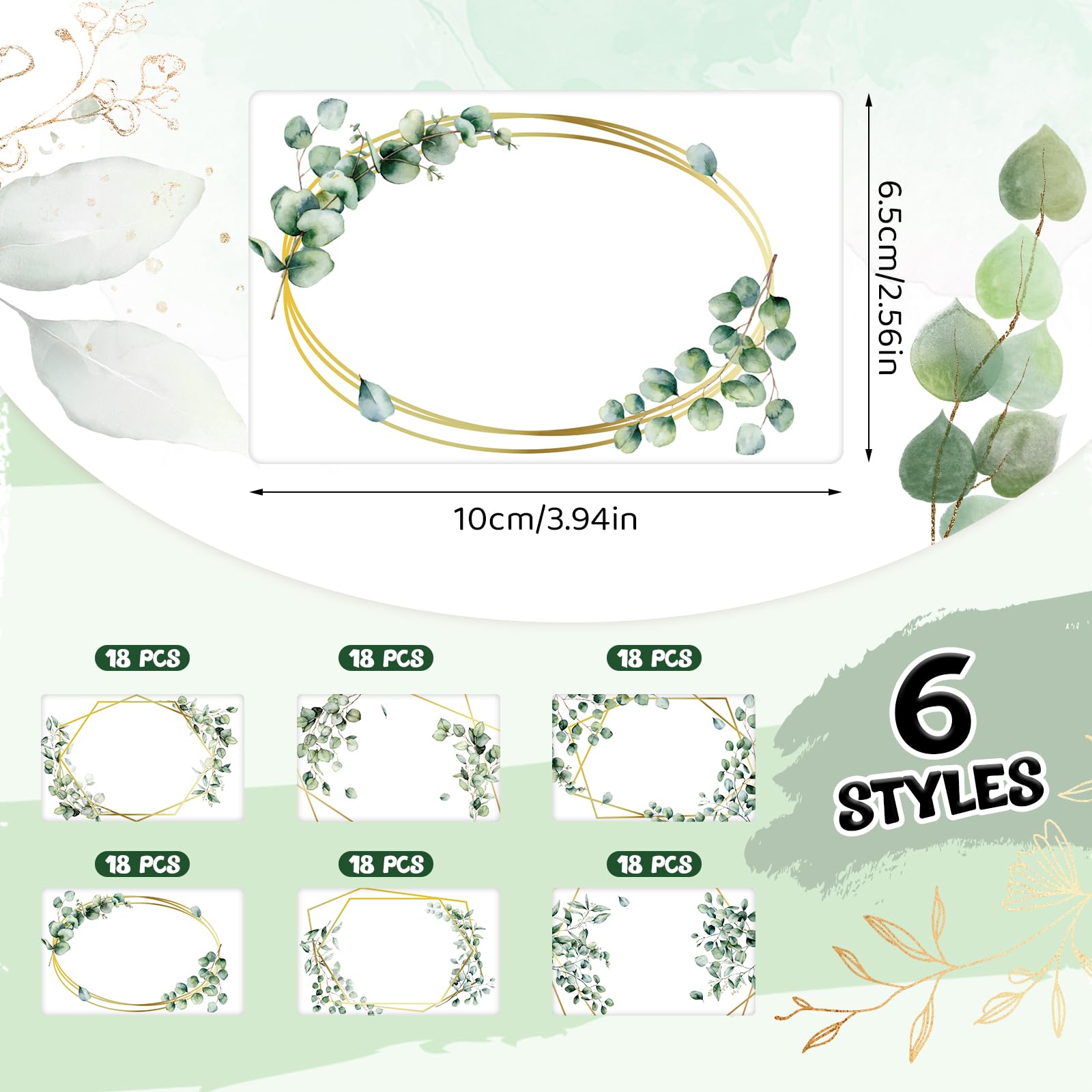 Snapklik.com : Henoyso 108 Pcs Eucalyptus Name Tags Sticker For ...