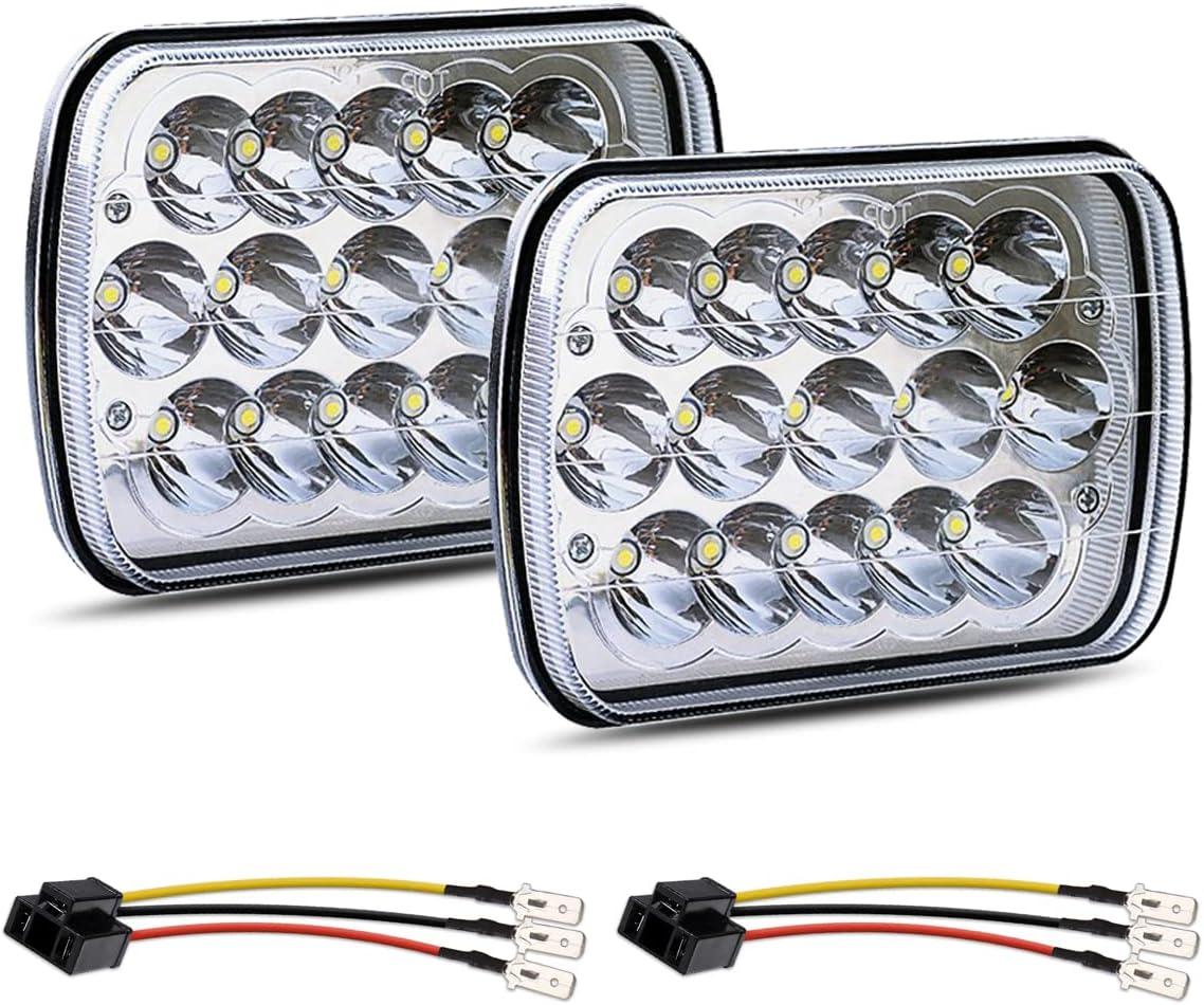 Amazon.com: Pair 5X7 7X6 Inch Led Headlights Sealed Beam Hi/Lo Replace ...