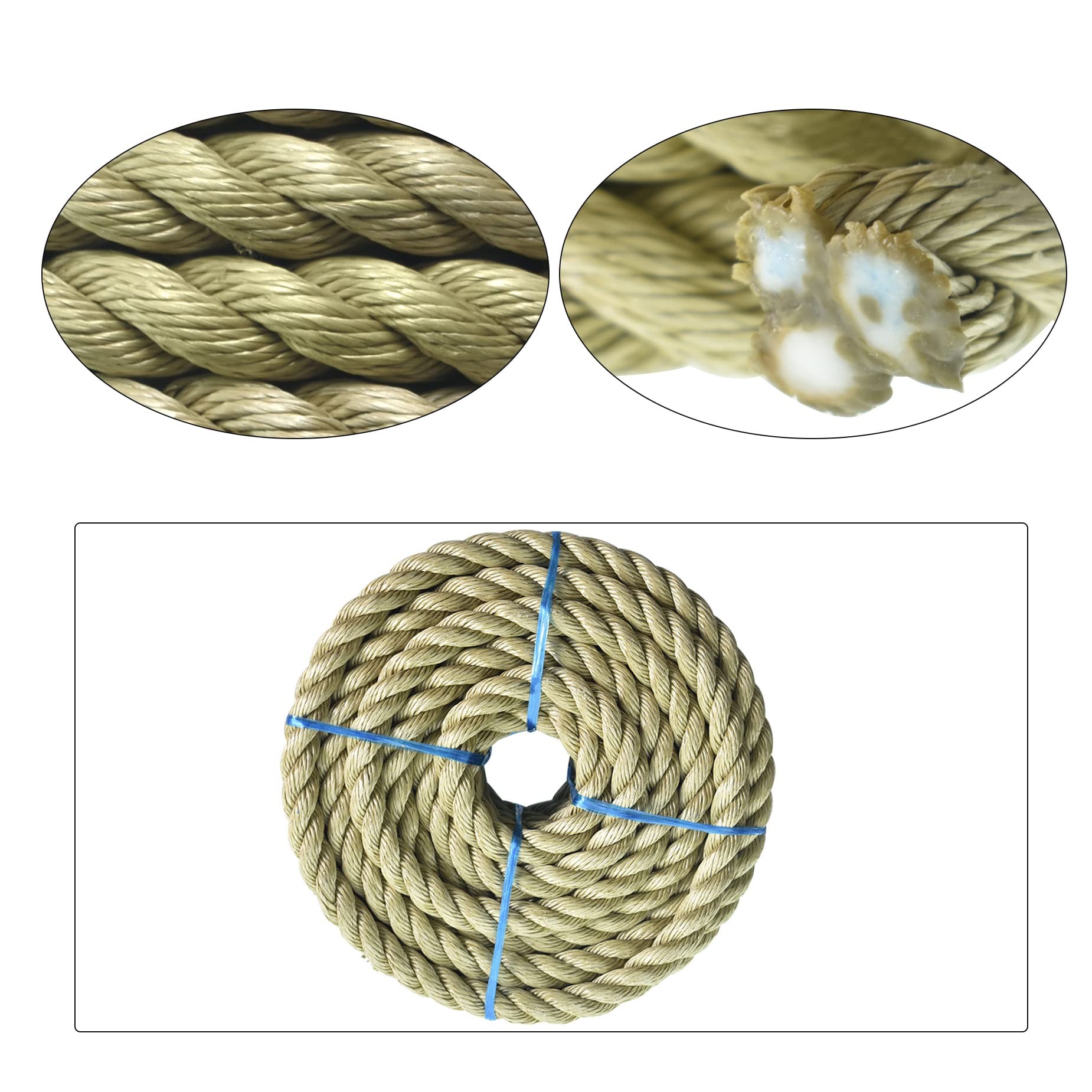 Snapklik.com : Twisted 3 Strand Polypropylene Synthetic Promanila Rope ...