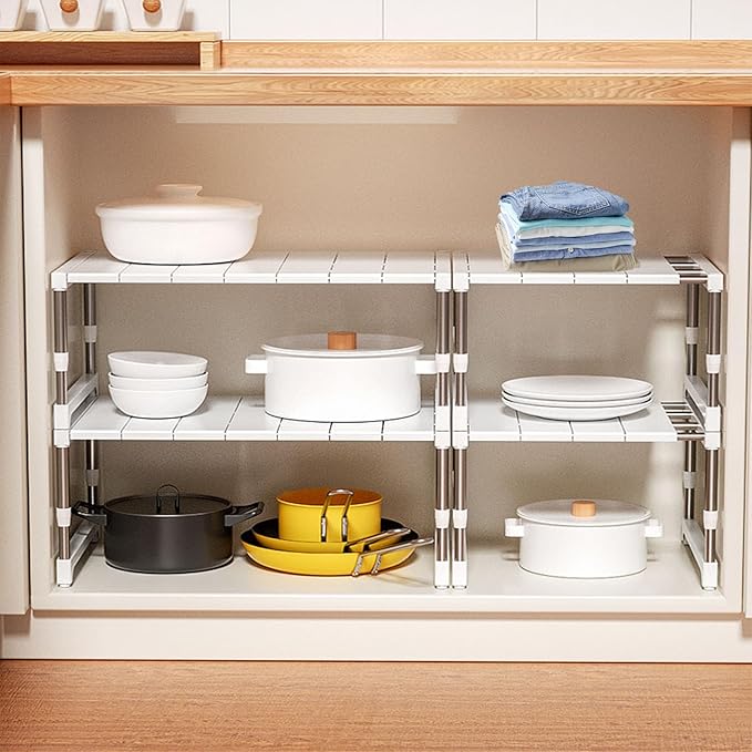 Amazon.com: HDAIUCOV Upgraded Expandable Cabinet Organizer, Adjustable ...