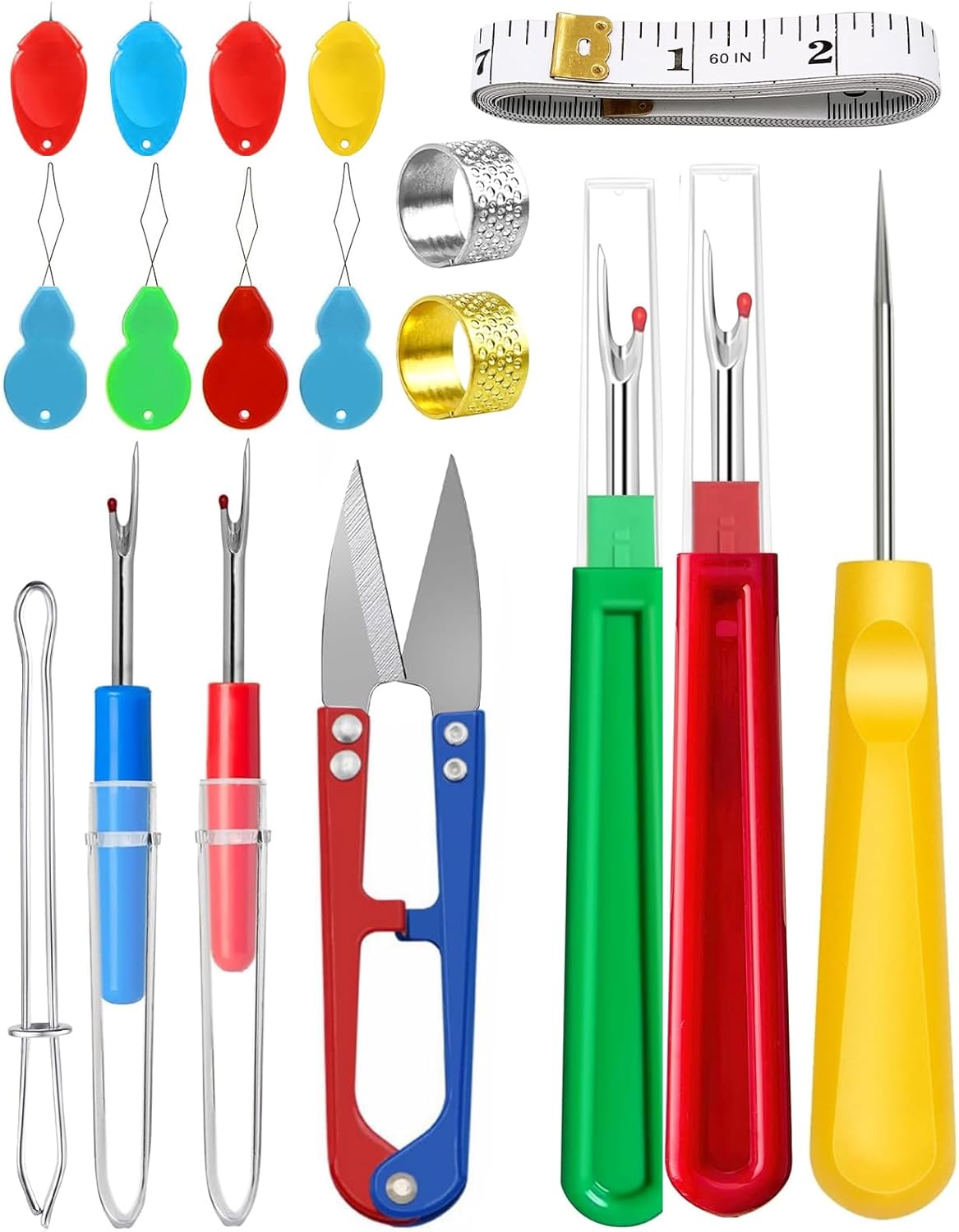 CousDUoBe Seam Rippers for Sewing Kit, 2 Large and 2 Small Sewing ...