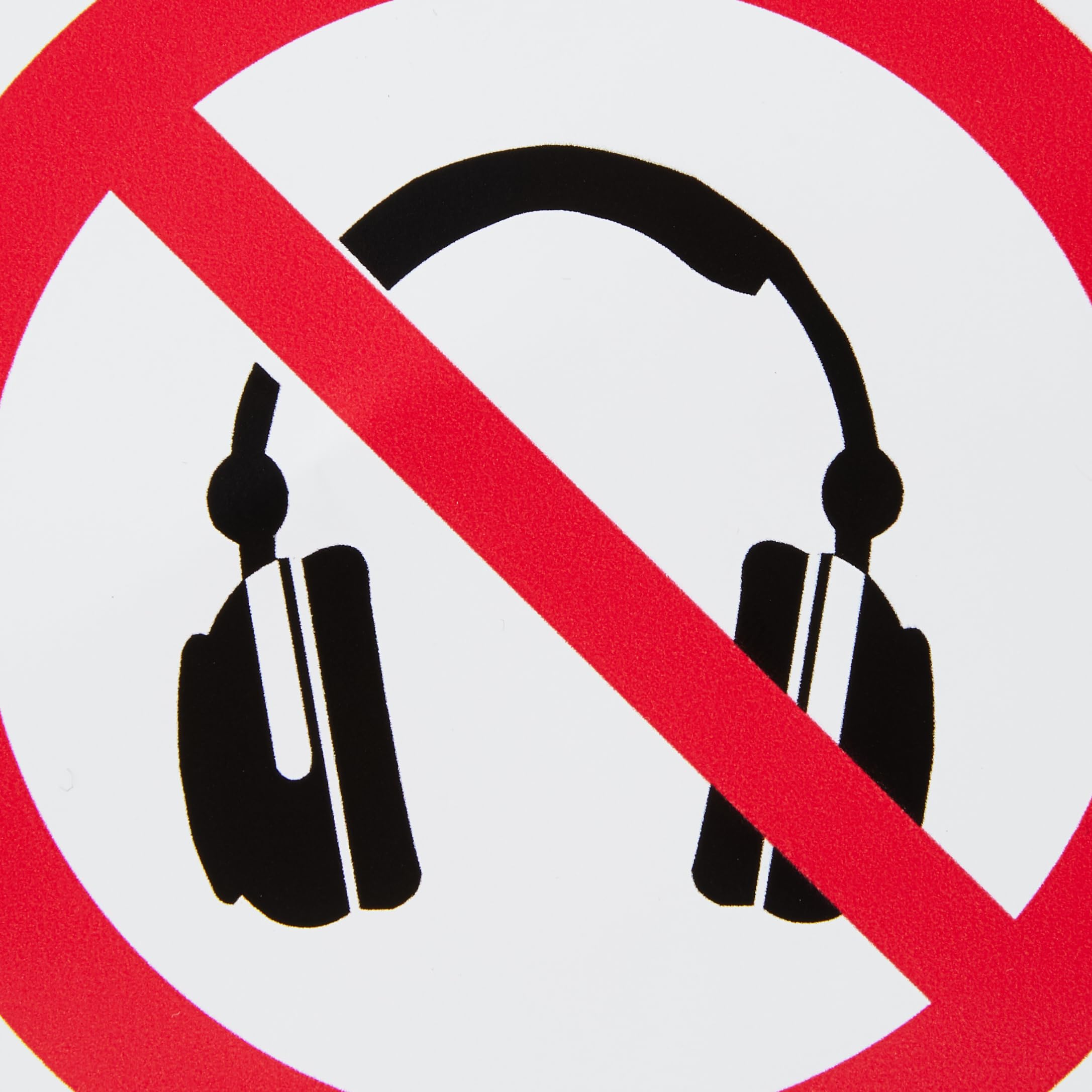 No Headphones Sign Headphones On Do Not Disturb Sticker Blue And