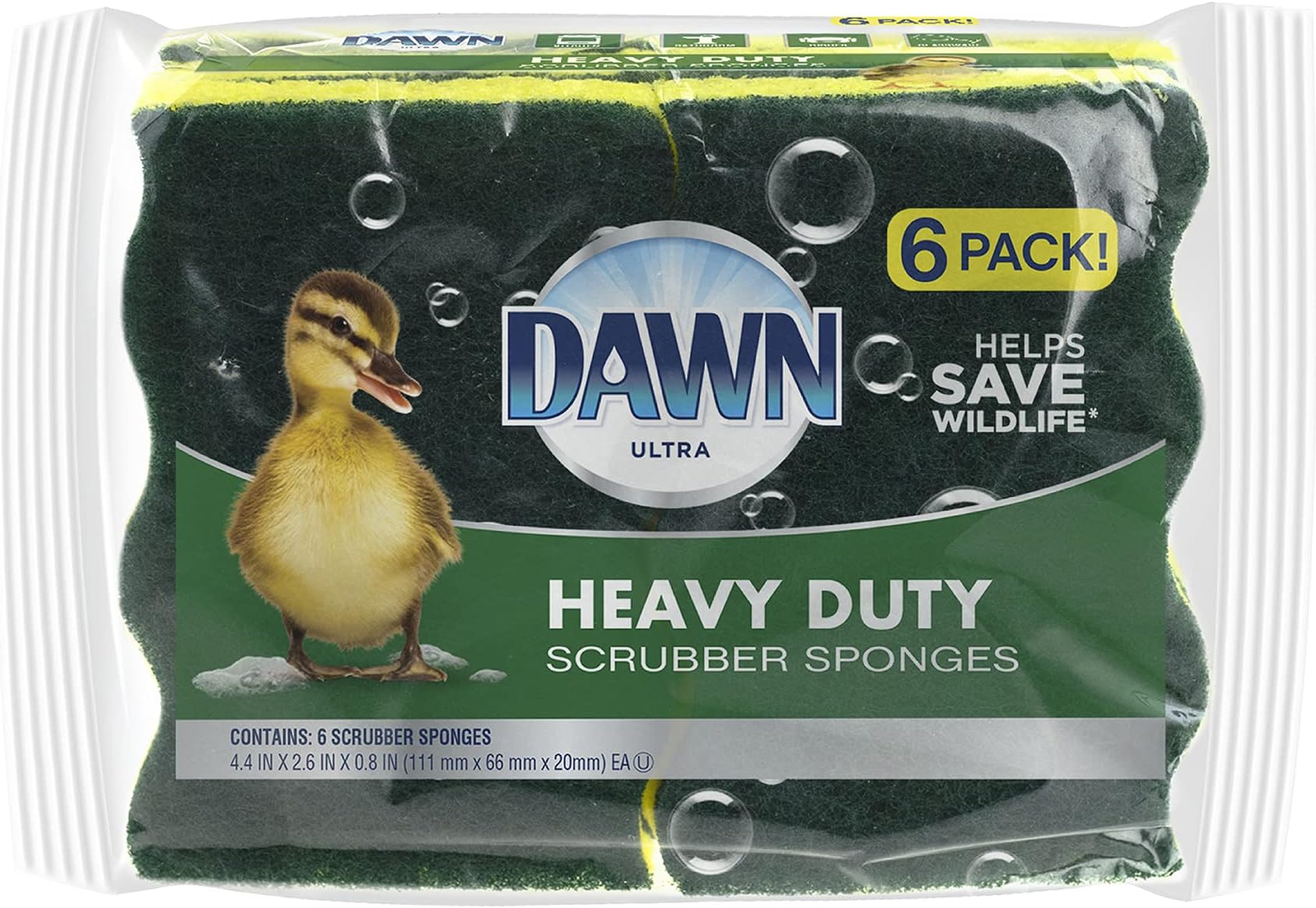Amazon.com: Dawn Heavy Duty Kitchen Dish Sponges, Green/Yellow (Pack of ...
