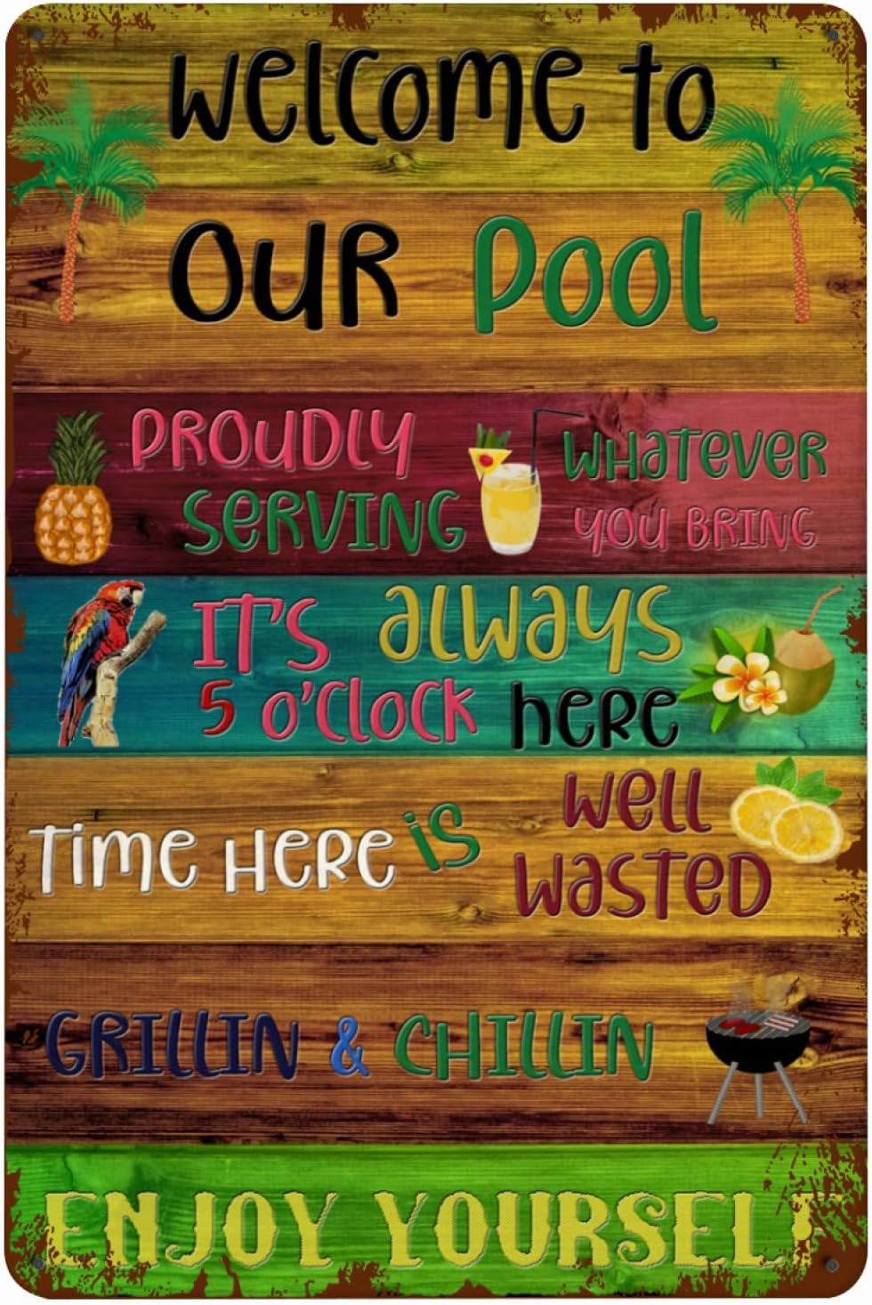 Amazon.com: Ruoruo Welcome To Our Pool Proudly Serving Whatever You ...