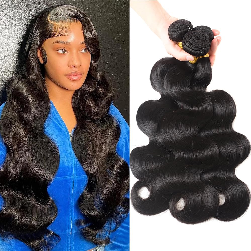 Amazon.com : DaiMer Brazilian Body Wave Human Hair Weave 3 Bundles 10 ...