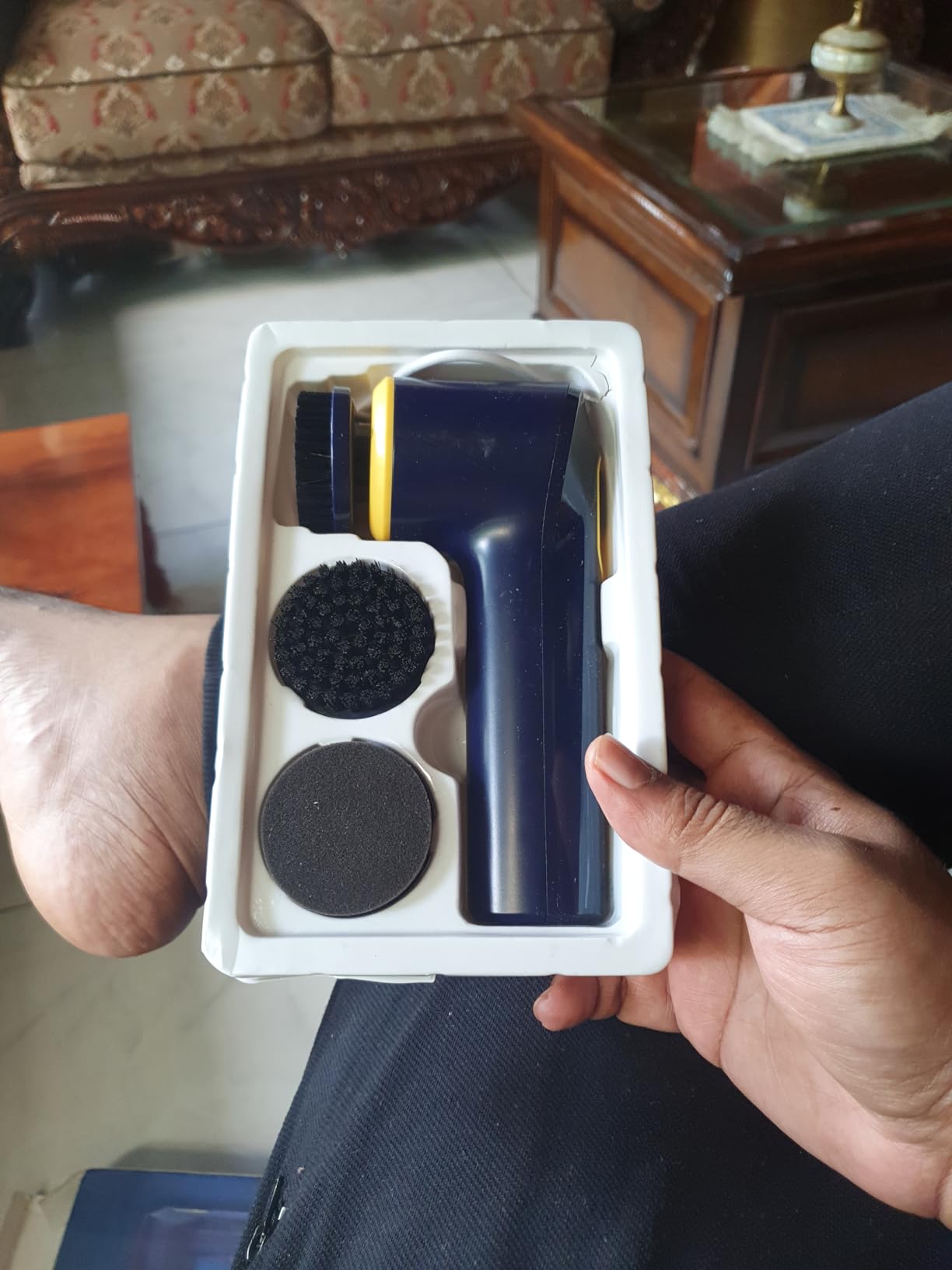 HASTHIP® Electric Shoe Brush with 3 Brush Head 1200mAh USB Electric ...