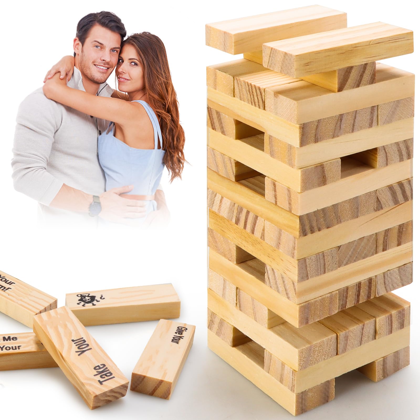 Buy Super Naughty Block Tower Game, Couple Game Blocks, 48 Pcs Naughty ...