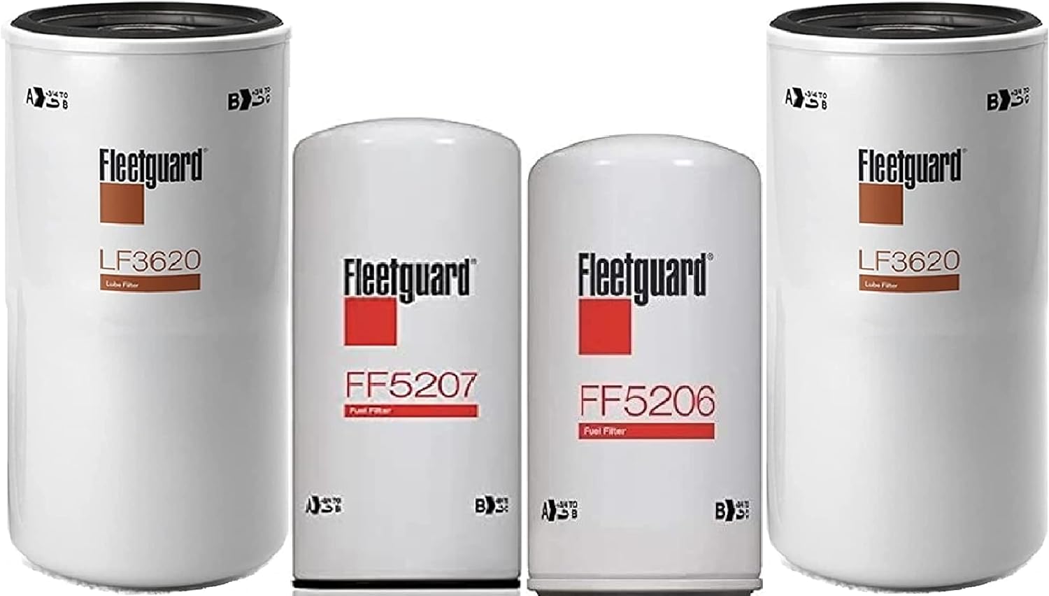 Amazon.com: LF3620 (2) - FF5207 (1) - FF5206 (1) Filters Kit Fleetguard ...