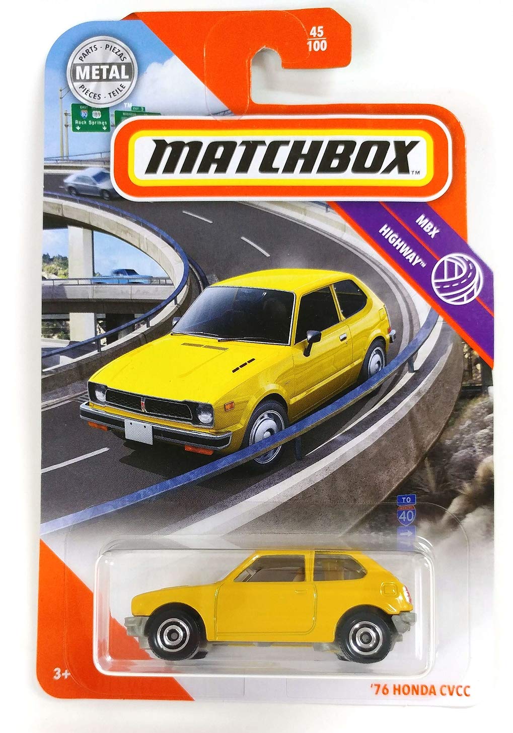 Matchbox 2020 MBX Highway 45/100 - '76 CVCC (Yellow) : Amazon.in: Toys ...