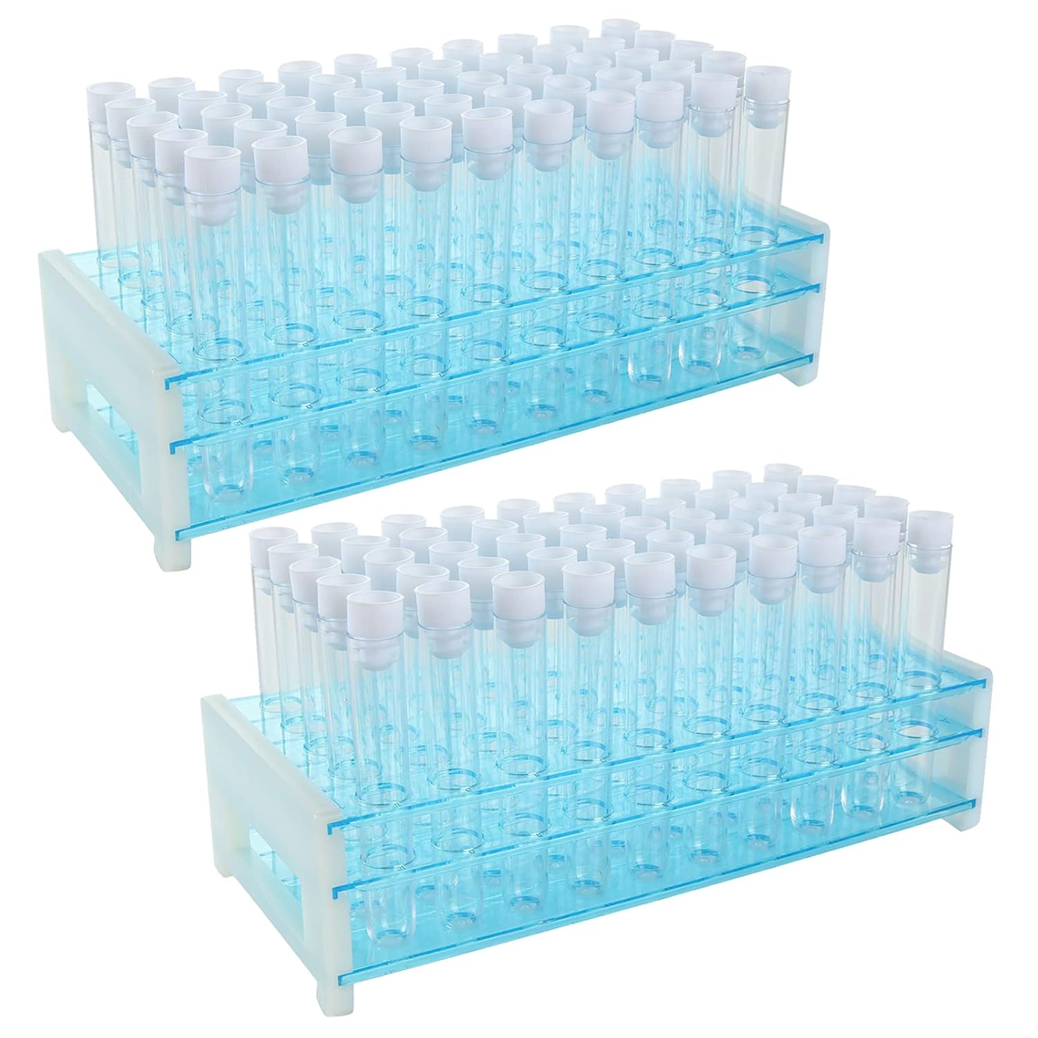 120Pcs Plastic Test Tubes with Rack and Caps, 16x100mm(10ml) Test Tubes ...