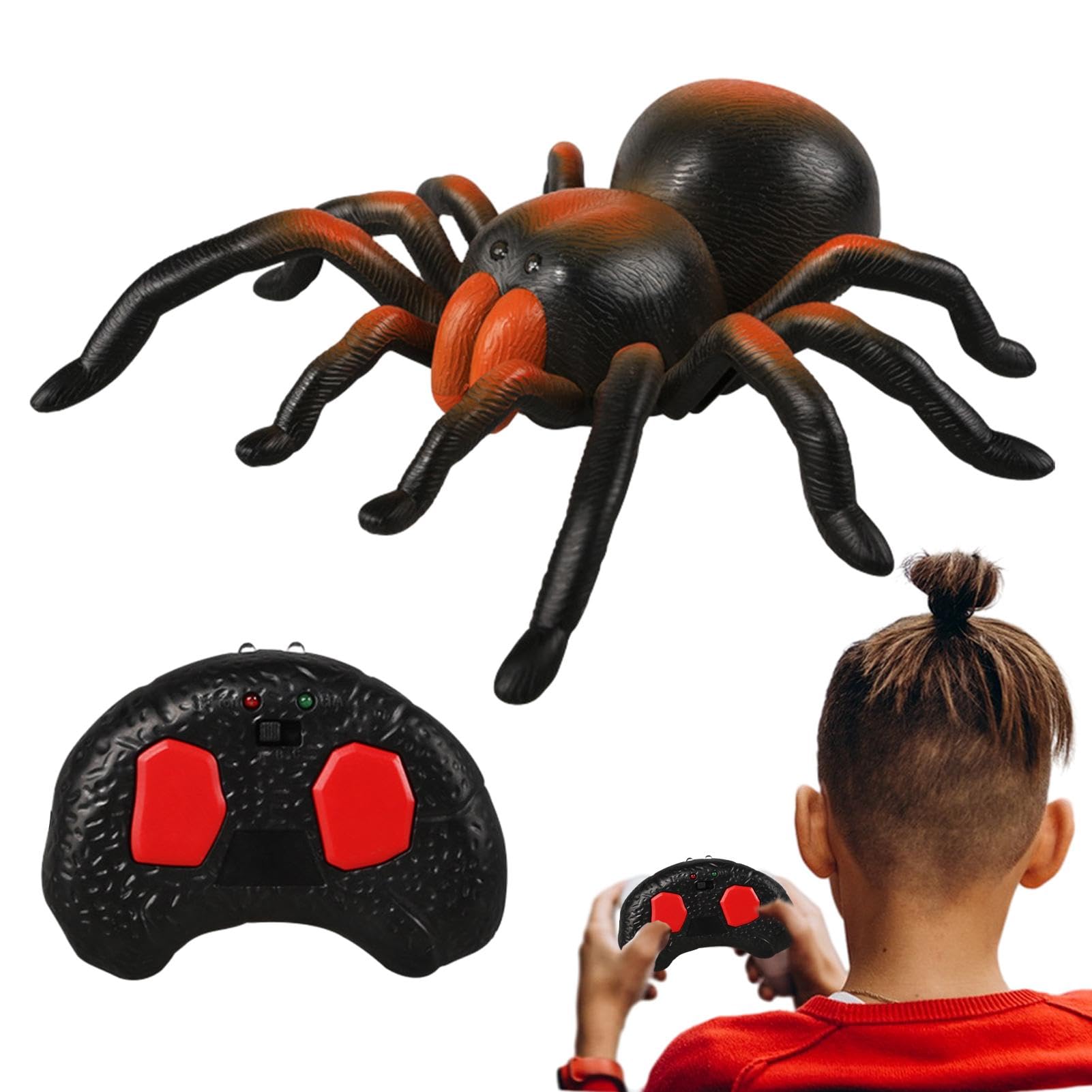 Amazon | Homkilkn リアルなクモ、リモコンクモのおもちゃ | ビスタリモートコントロールスパイダー RC スパイダーロボット ...