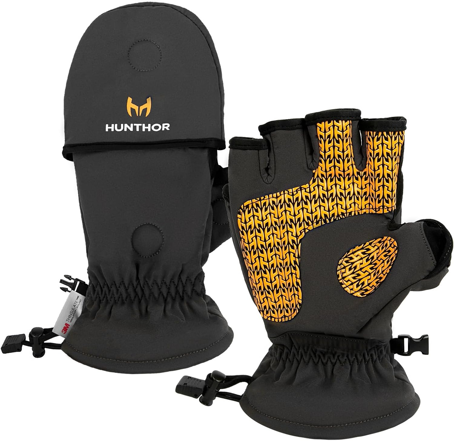 Amazon.com : Hunthor Ice Fishing Gloves, 3M Thinsulate Fingerless ...