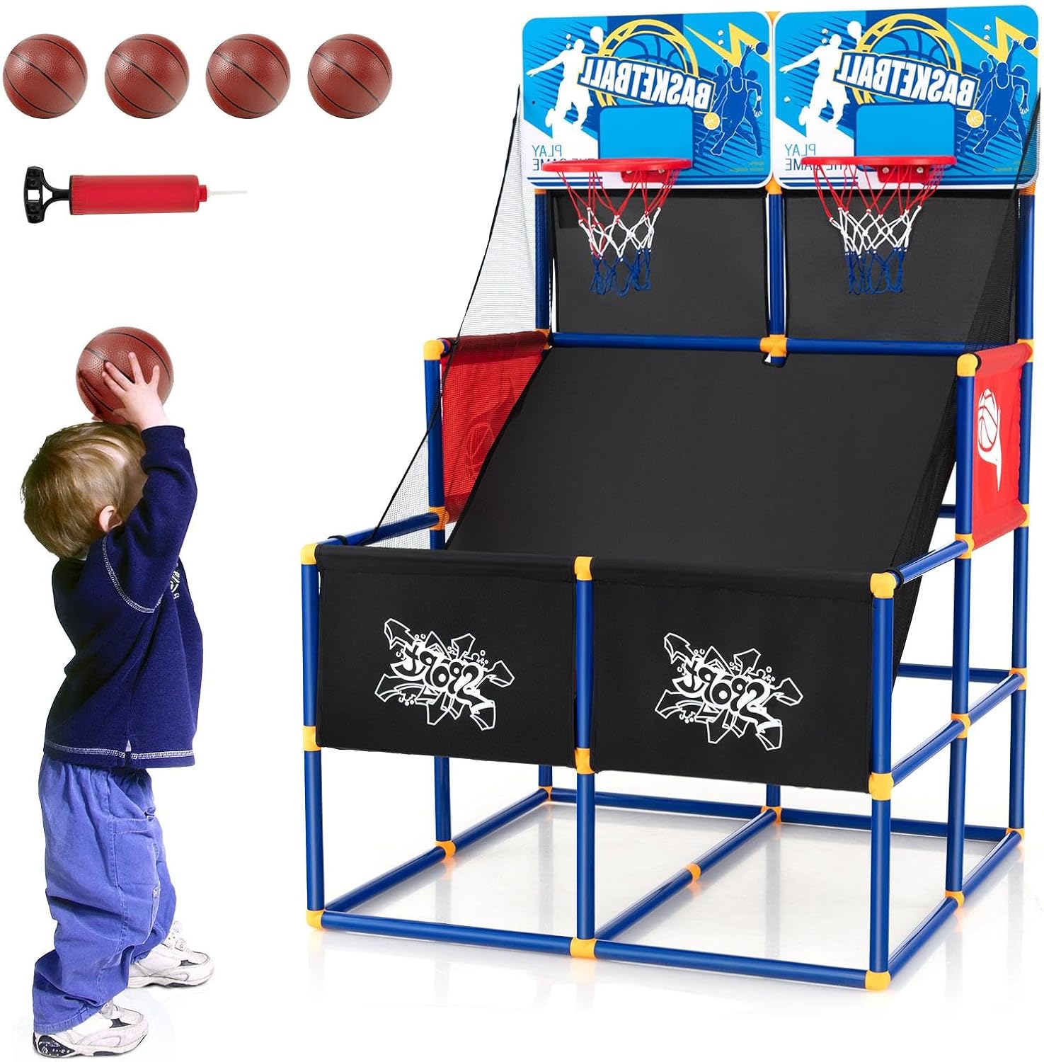 Amazon.com: GLACER Arcade Basketball Game Indoor, Kids Double Shot ...
