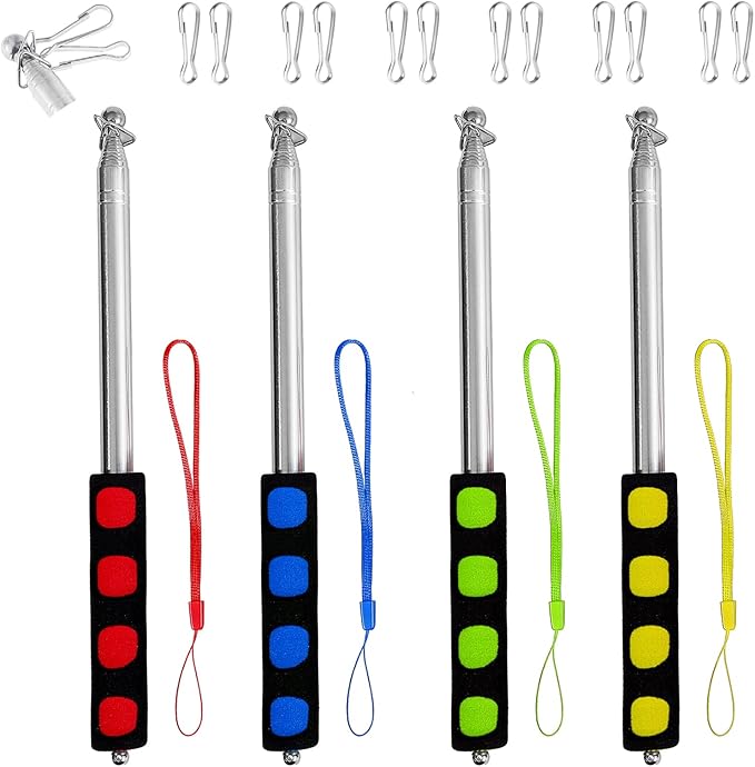 Amazon.com : Difuento 4PCS 6.5ft Tour Guide Flag Pole Telescoping ...