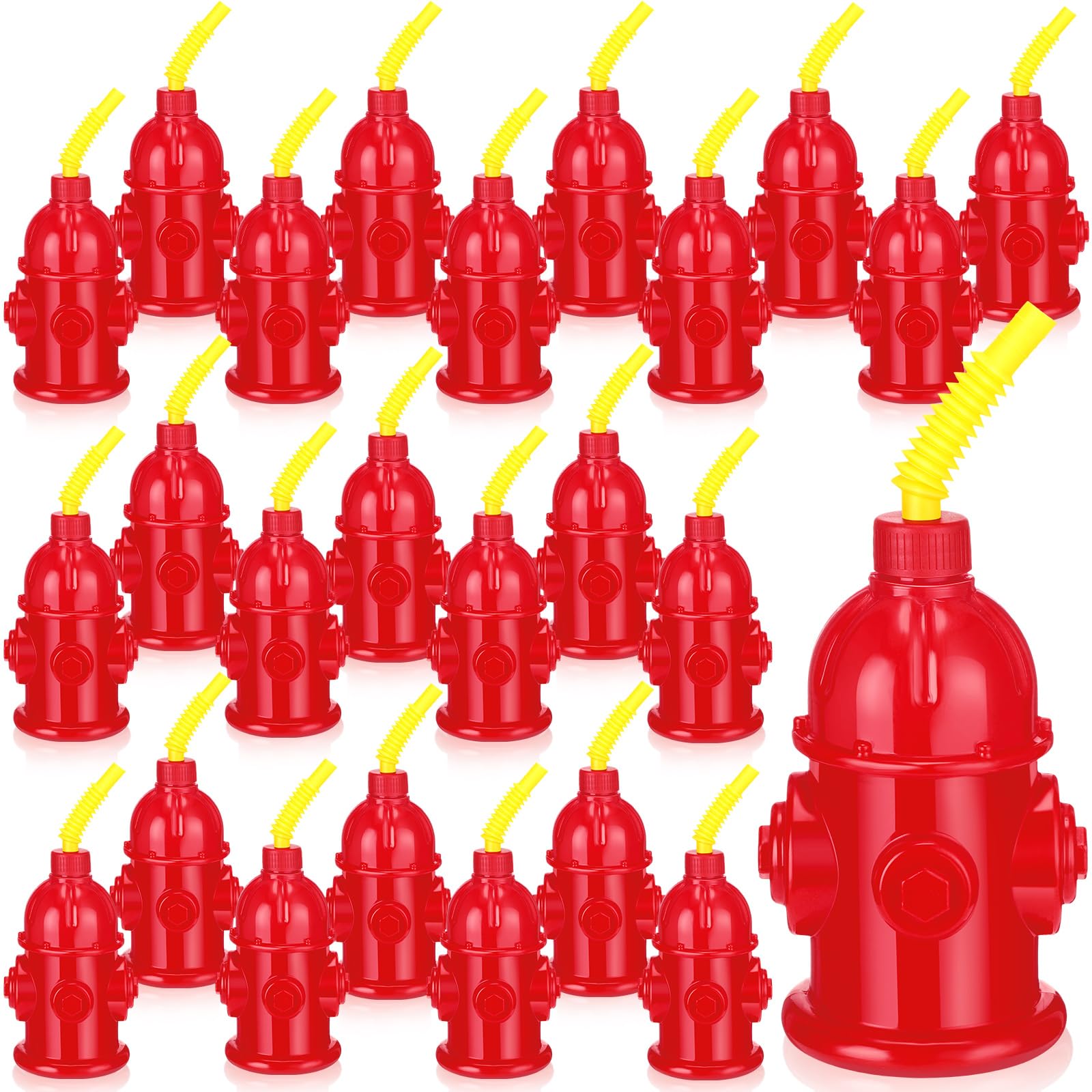 Amazon.com: Panitay 24 Pcs 10oz Straw Fire Hydrant Cups with Lids ...
