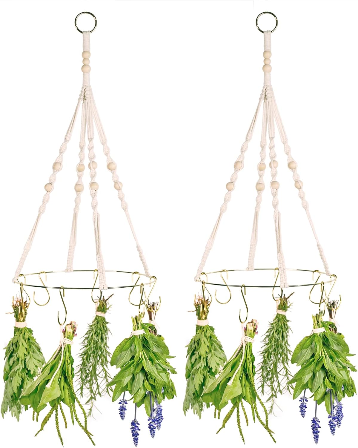 Amazon.com: PROTITOUS 2pack Herb Drying Rack with 20pcs Golden Herb ...