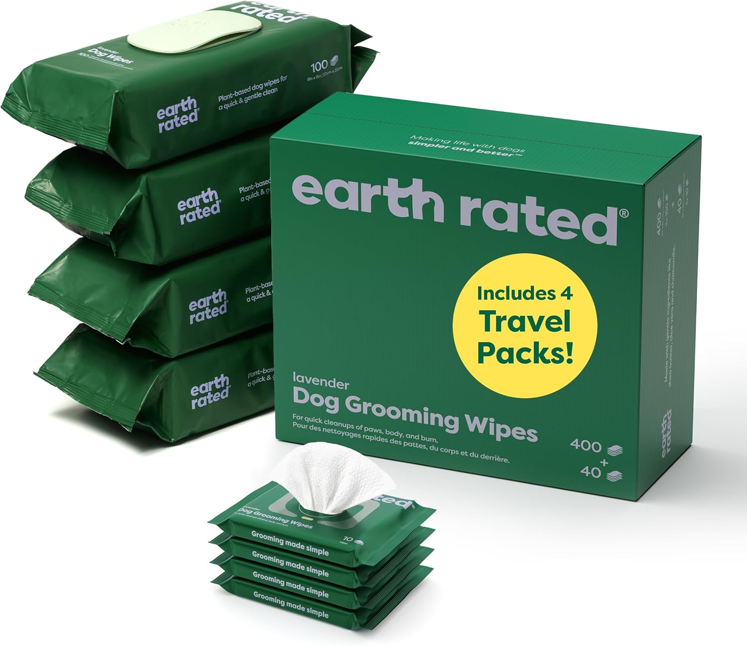 Amazon.com : Earth Rated Hypoallergenic Dog Grooming Wipes for at Home ...