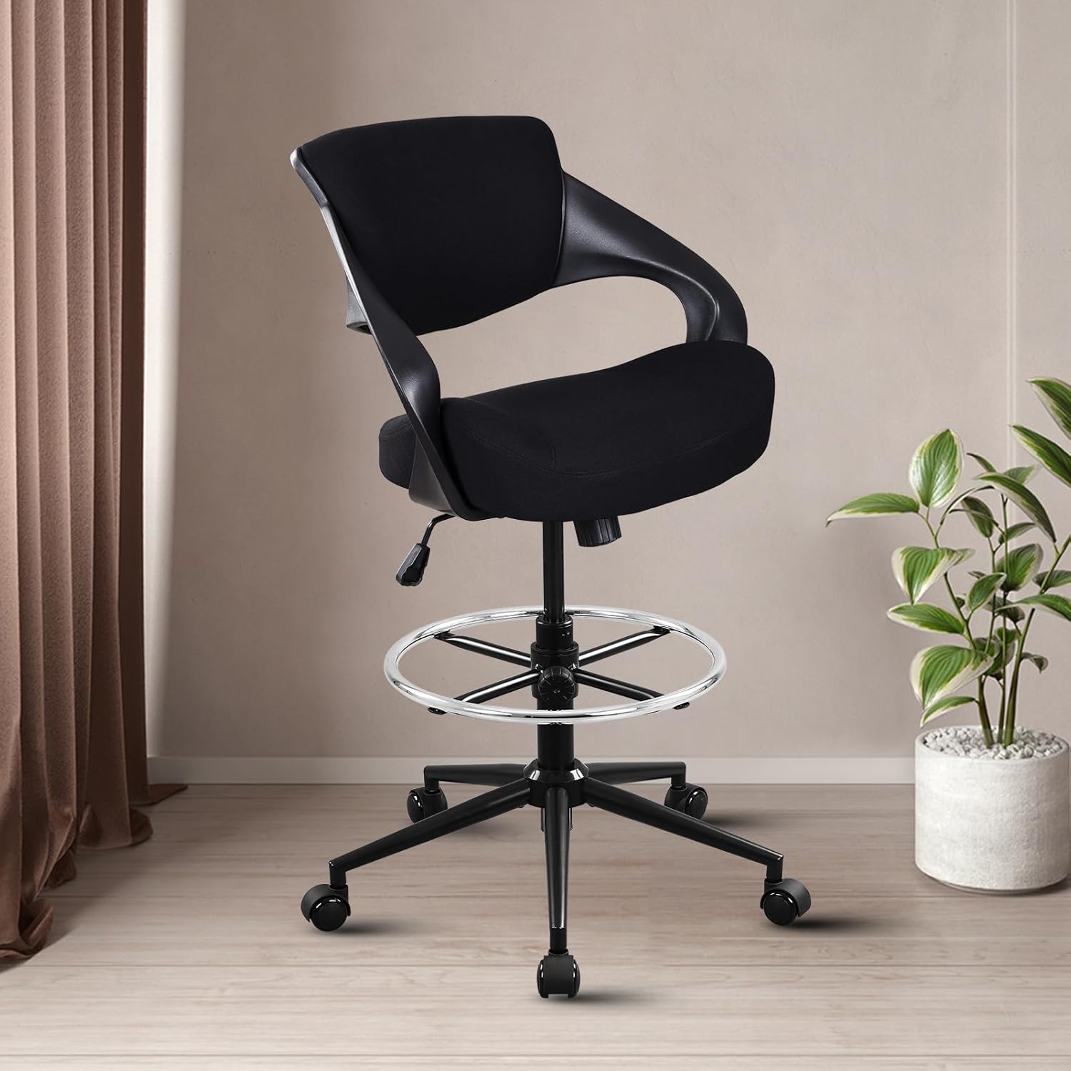 Amazon.com: BOJUZIJA Ergonomic Drafting Chair,Standing Computer Desk ...