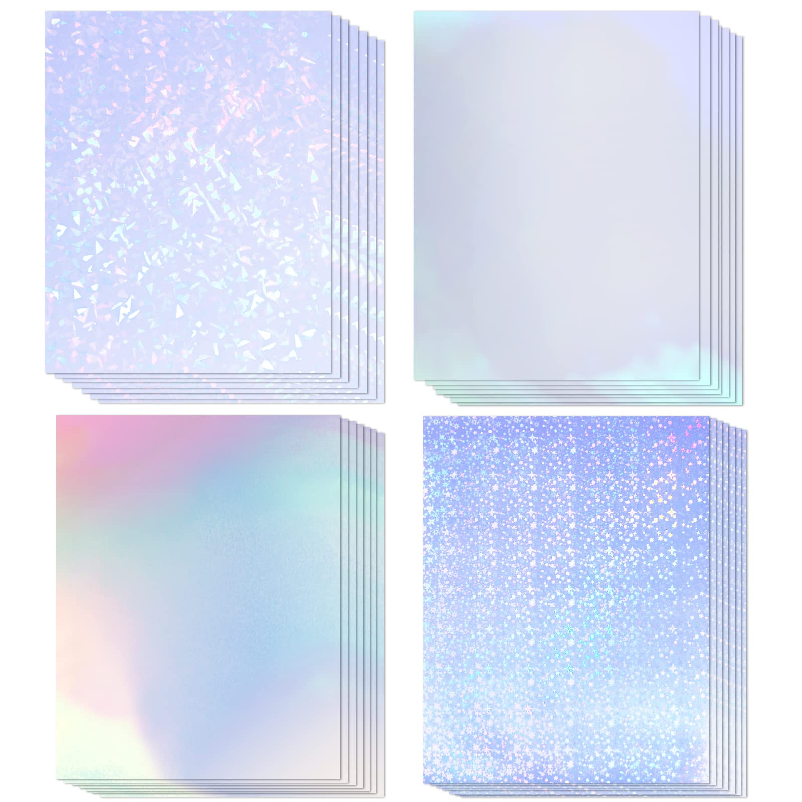 Buy 20 Sheets Holographic Printable Sticker Paper, 8.5x11 Inch Vinyl ...