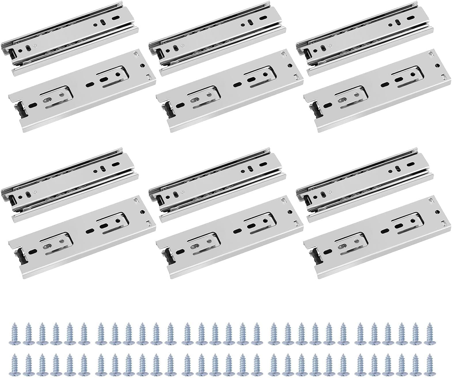 1 Pair 3/4 Extension Drawer Slides, Mini 5 Inch Short Side Ball Bearing ...