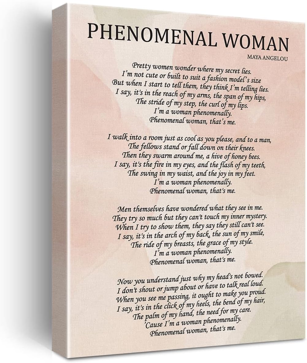 Amazon.com: Inspirational Poetry Phenomenal Woman Canvas Wall Art ...