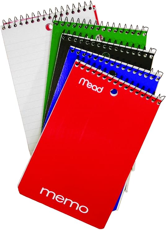 Mead Wirebound Memo Book, 4” x 6”, College Ruled, 80 Pages/40 Sheets ...