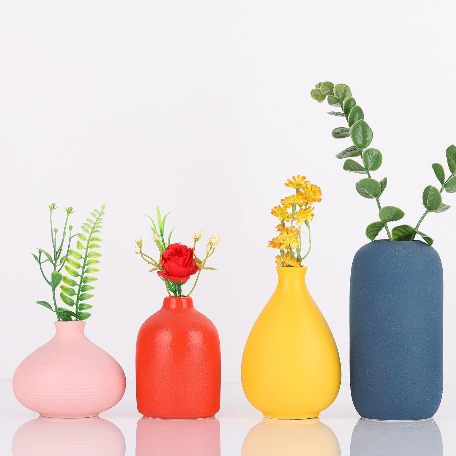 Amazon.com: EdensDECOR Colorful Ceramic Flower Vase, Pink Yellow ...