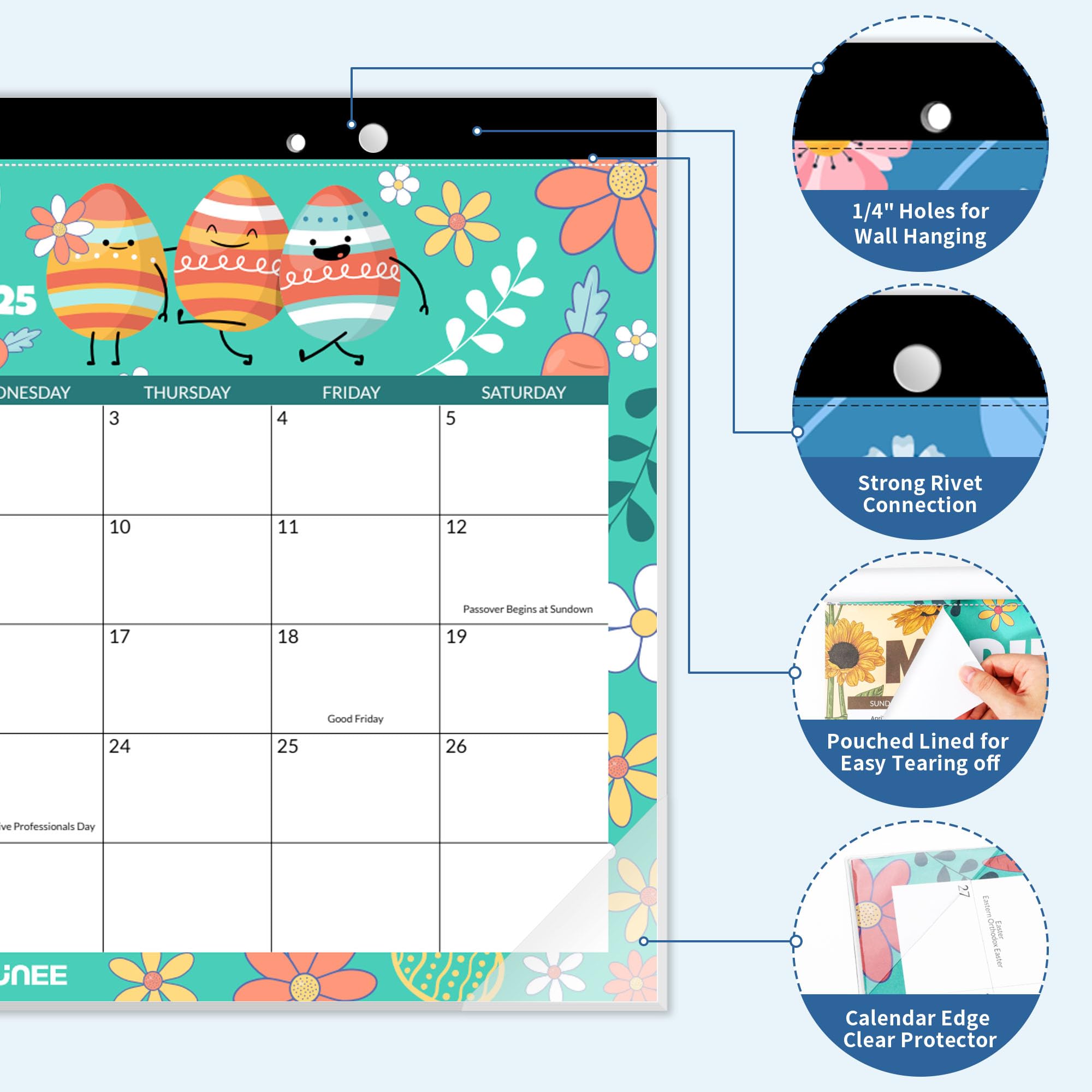Snapklik.com : SUNEE Desk Calendar 2024-2025 17x12, 18 Months, Oct 2024