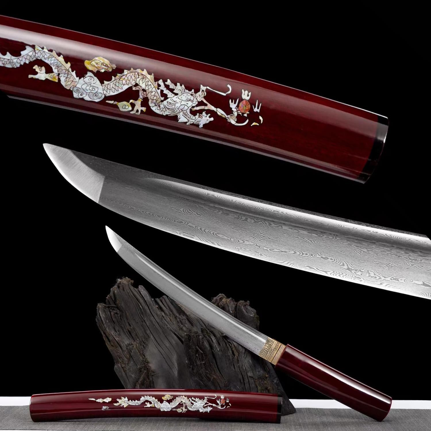 Amazon.com : HERO SWORD Handmade Dragon Tanto Sword Real Sharp Combat ...