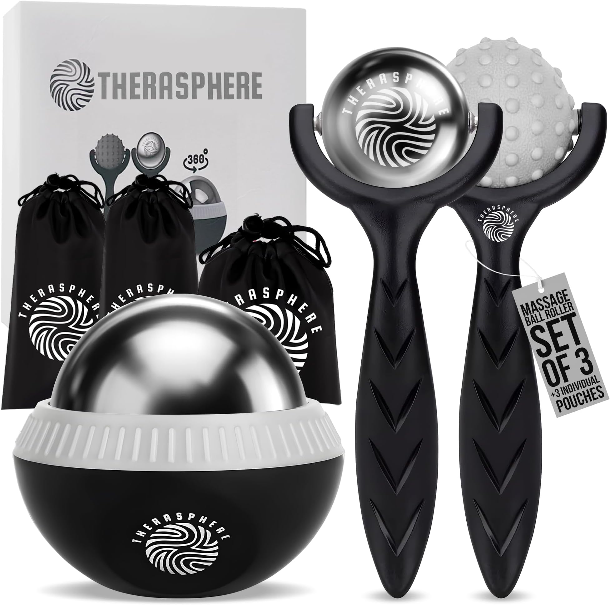 Amazon.com: TheraSphere - Set of 3 Balls - Hot and Ice Cold Massage Ball Roller +Trigger Point ...