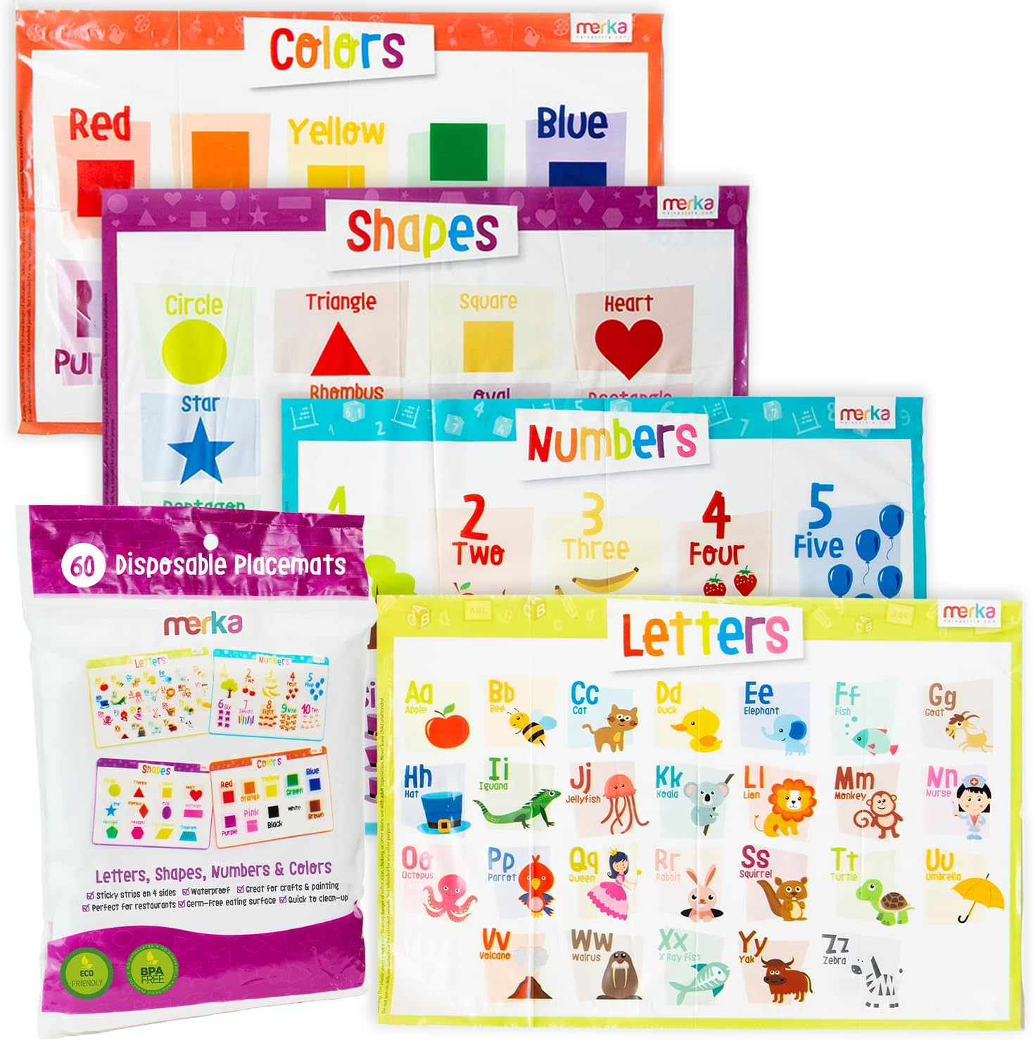 Amazon.com: Painless Learning Alphabet with Animals Placemat, Oil ...