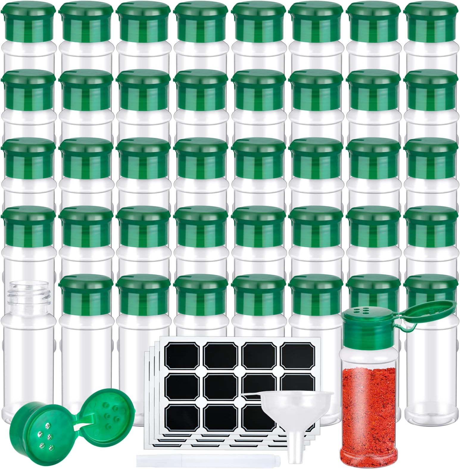 Amazon.com: Baaxxango 16 Pack 7oz Clear Plastic Spice Jars,Storage ...