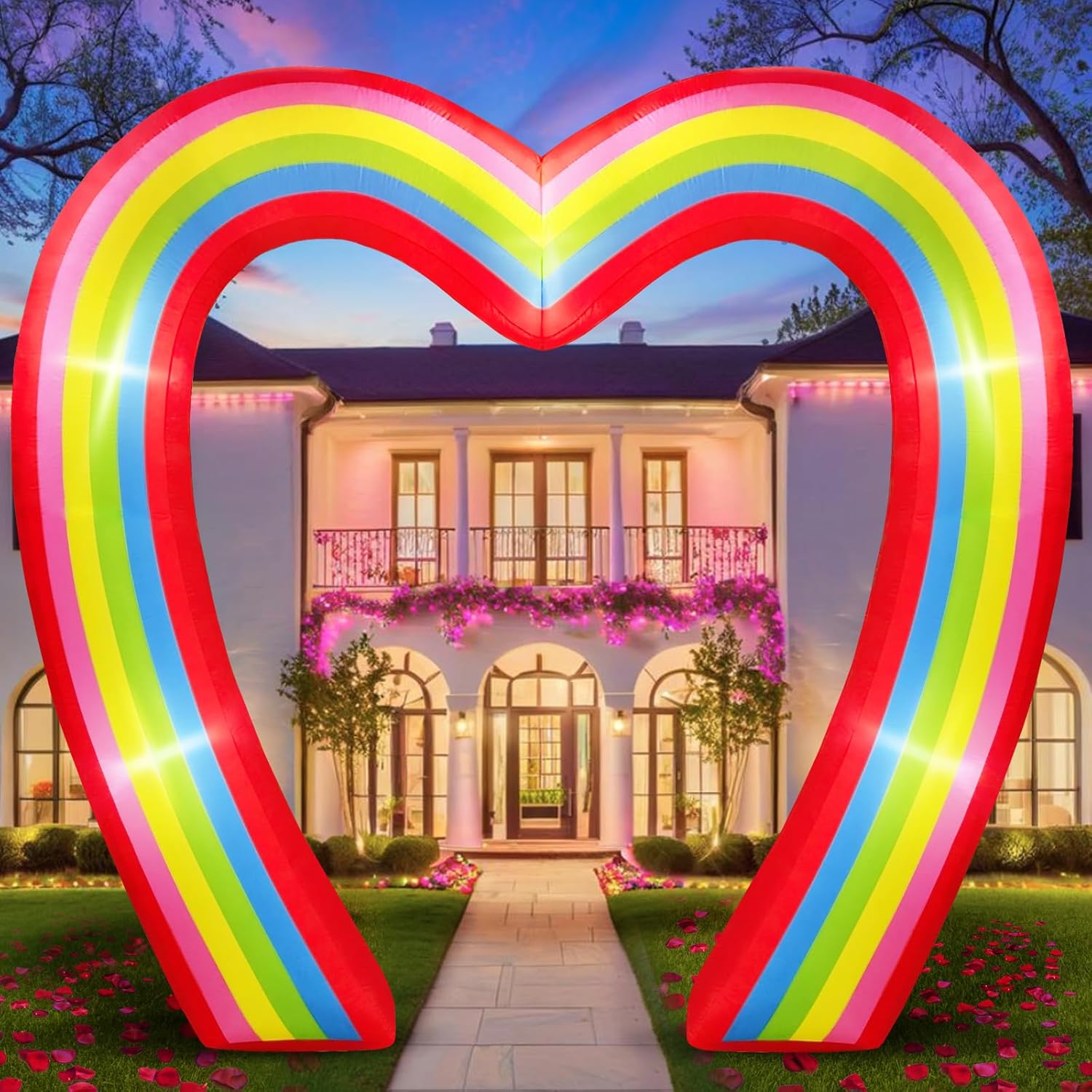 Amazon.com: Danxilu 10 FT Valentine Inflatables Love Heart Archway ...