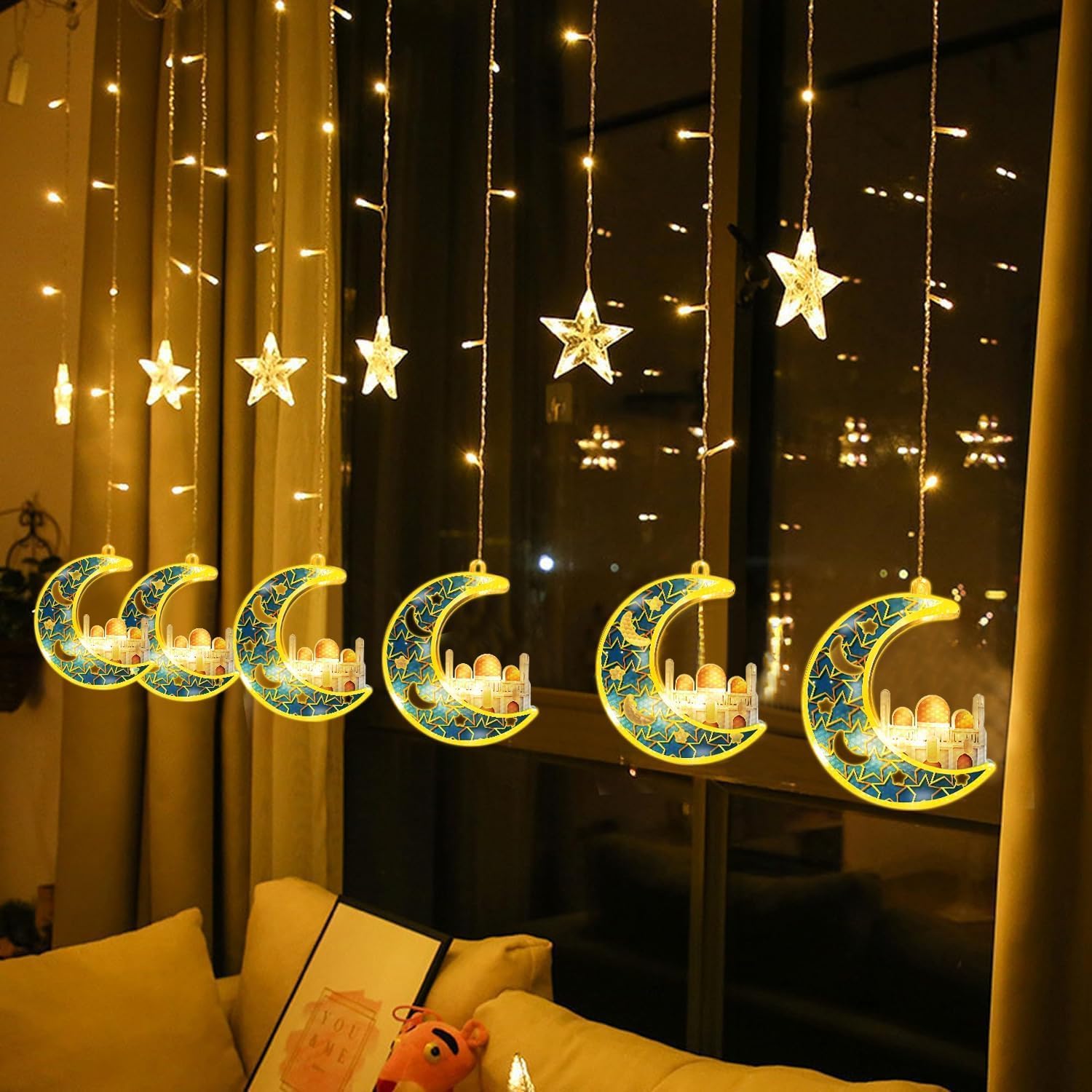 TNNZ Ramadan Decorations Light, Eid Moon String Lights Moon, Mini Star ...