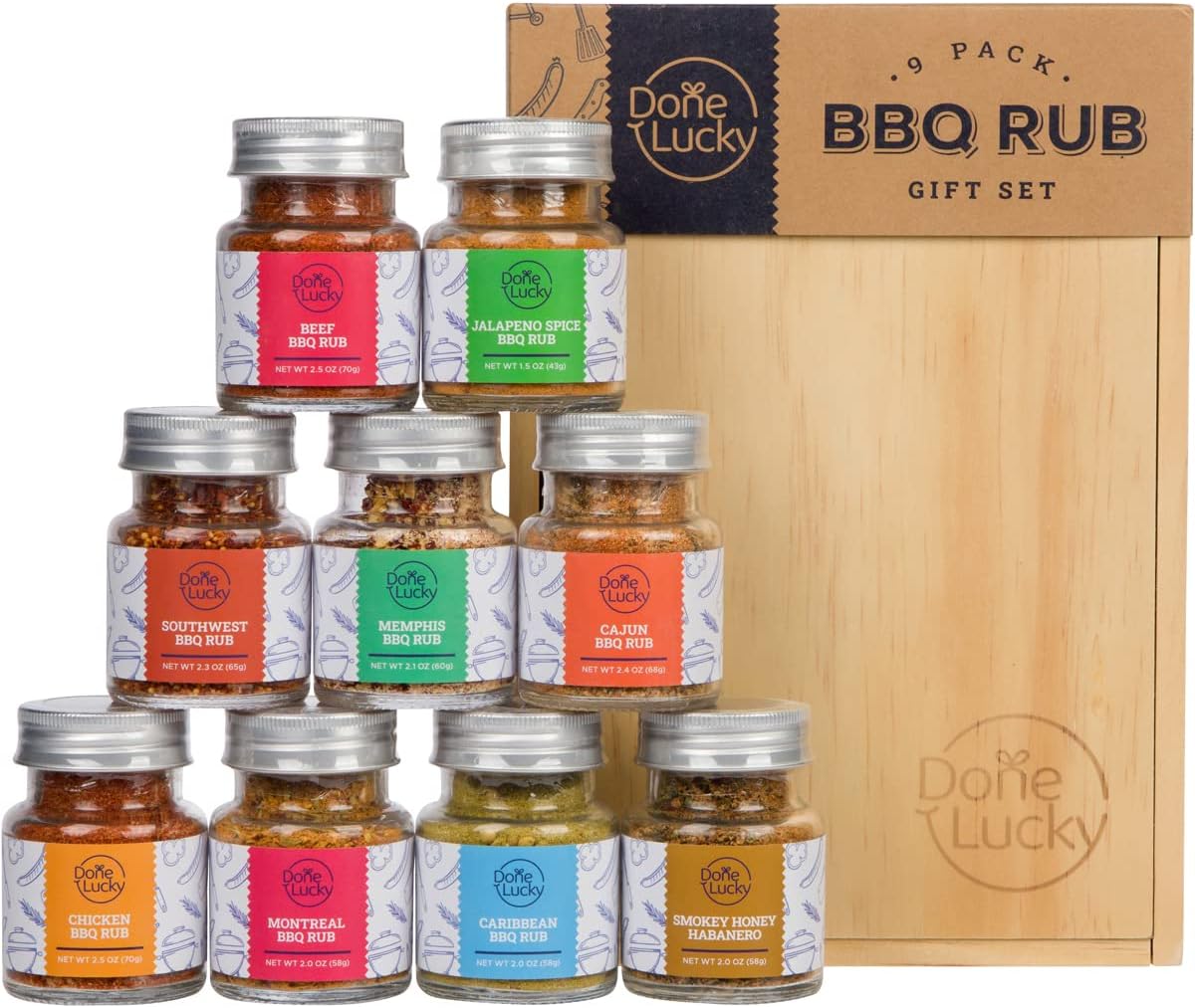 Amazon.com : BBQ Rub Gift Set - Spice Gift Set in Premium Wooden Box ...