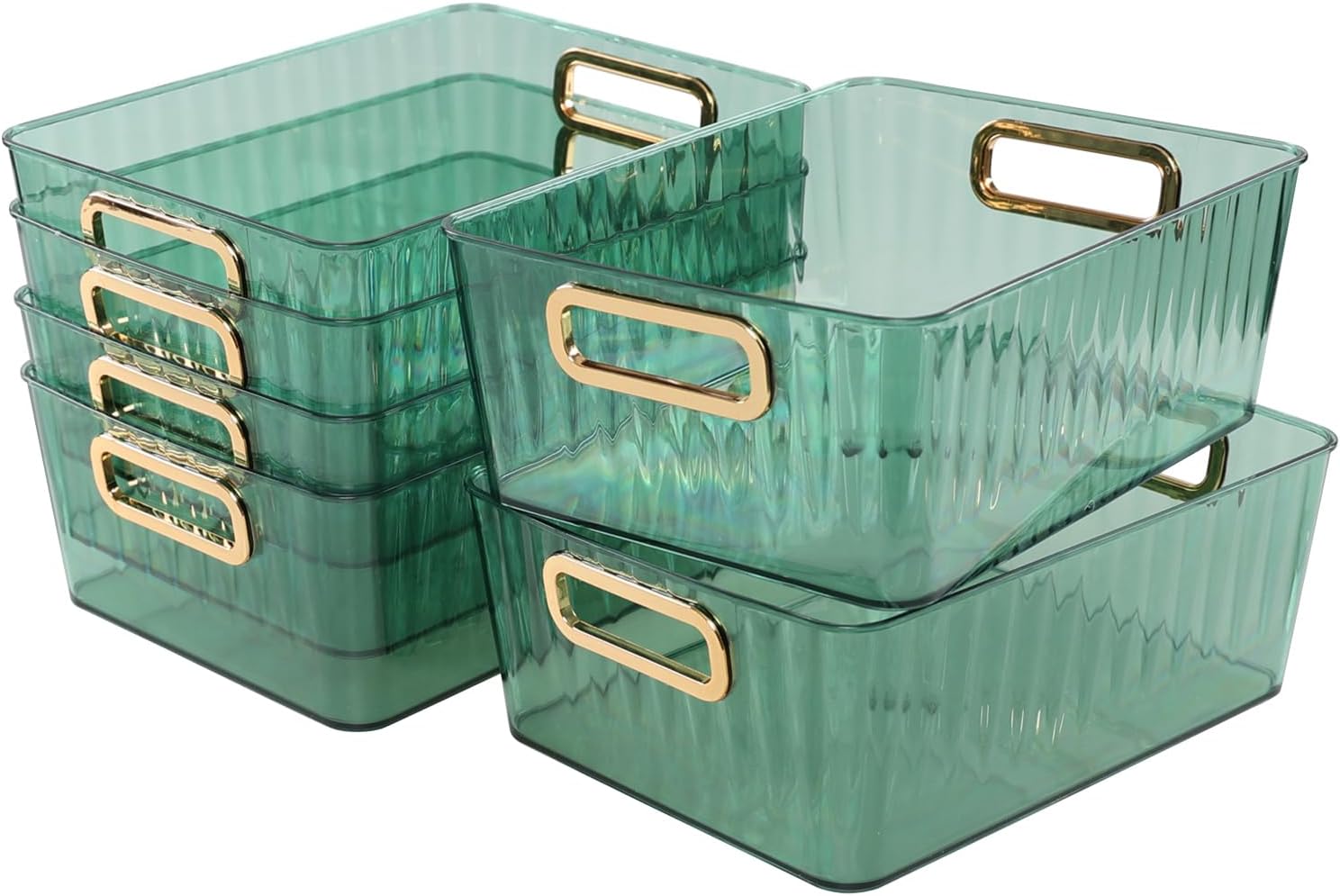 Rinboat Large Plastic Rectangle Storage Baskets, Gray, 6 Pack : Amazon ...