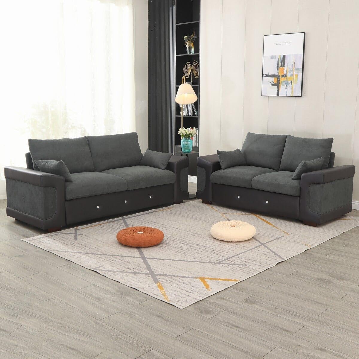 Panana Large Fabric sofas - 3 & 2 seater sofa settee- 3 seater and 2 ...