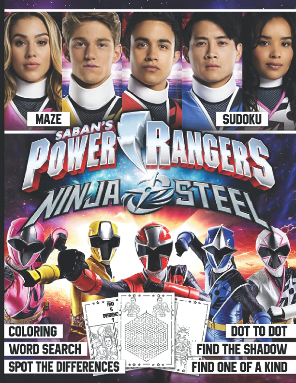 Buy Power Rangers Ninja Steel Activity Book: Special Word Search, Spot ...
