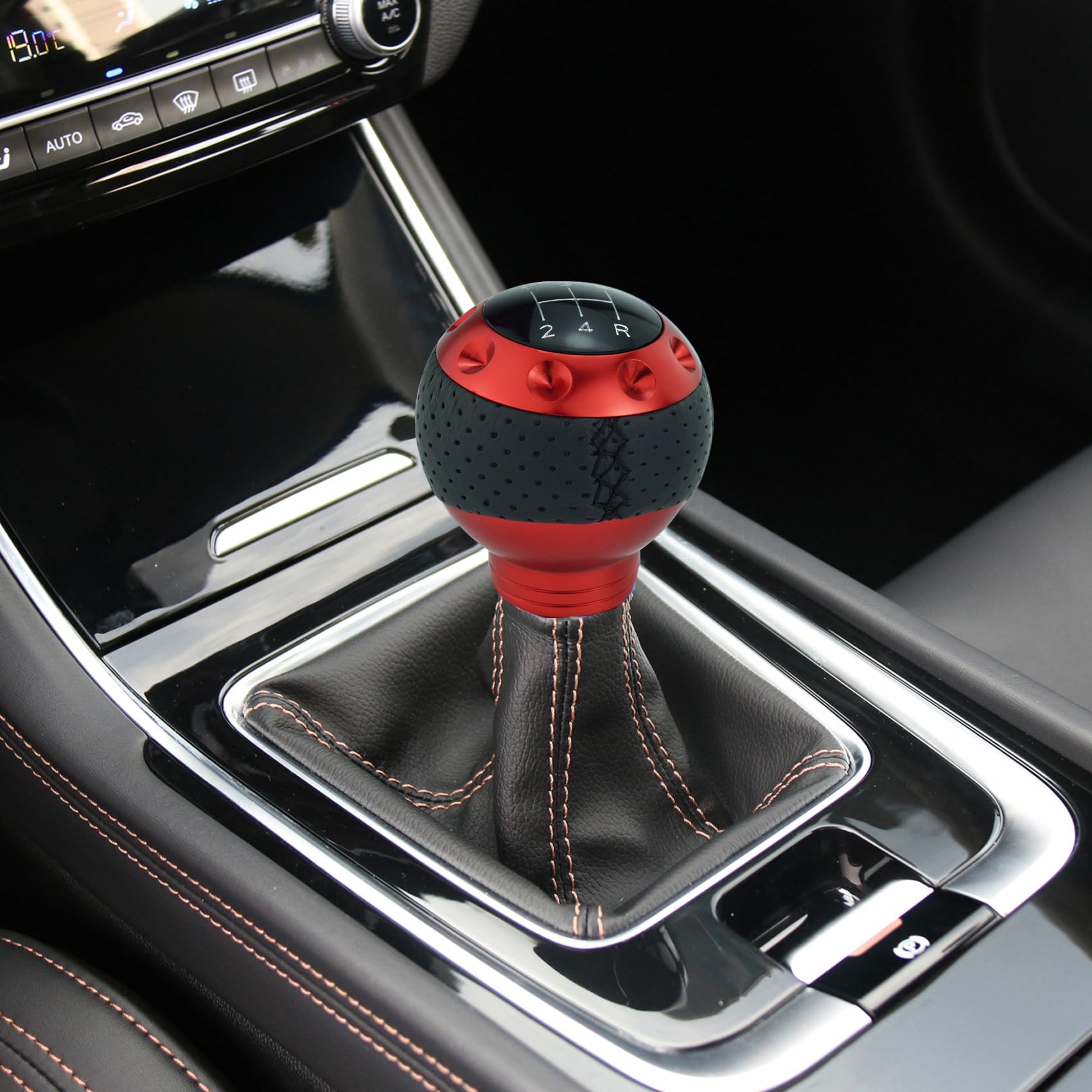 Snapklik.com : Abfer Leather Shift Knob 5 Speed Gear Shifter Knobs Ball ...