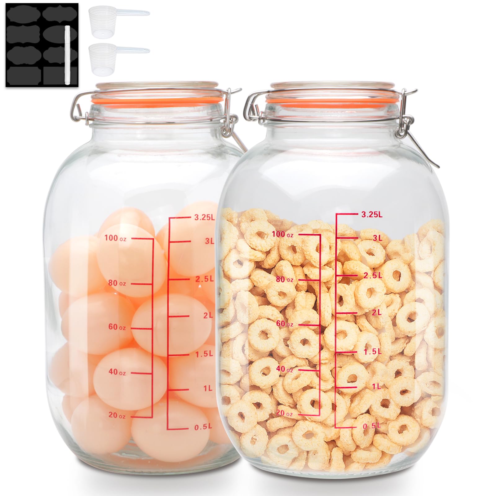 Snapklik.com : Encheng 1-Gallon Round Glass Storage Jars