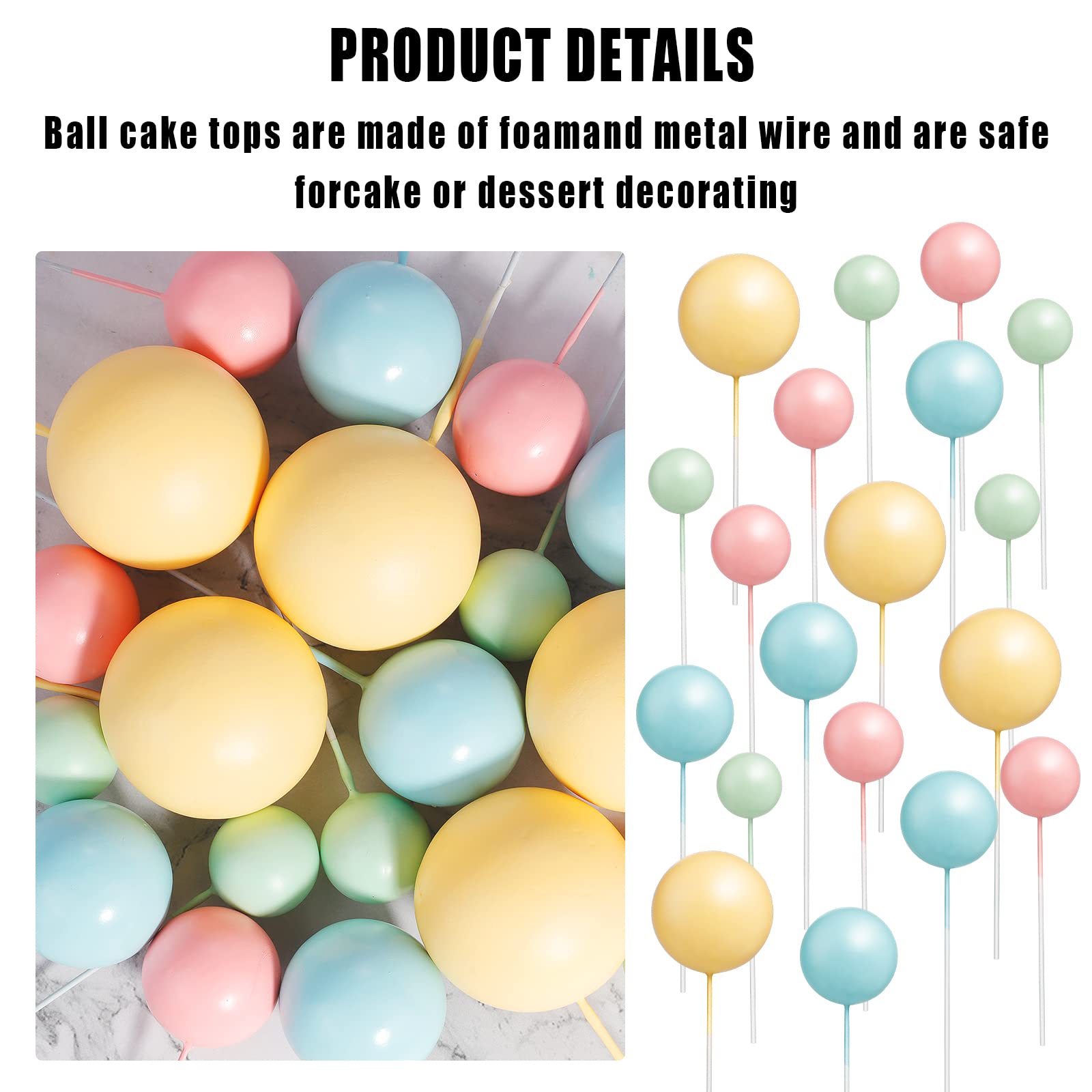 Snapklik.com : Balls Cake Topper Mini Balloons Cake Topper, Colorful ...