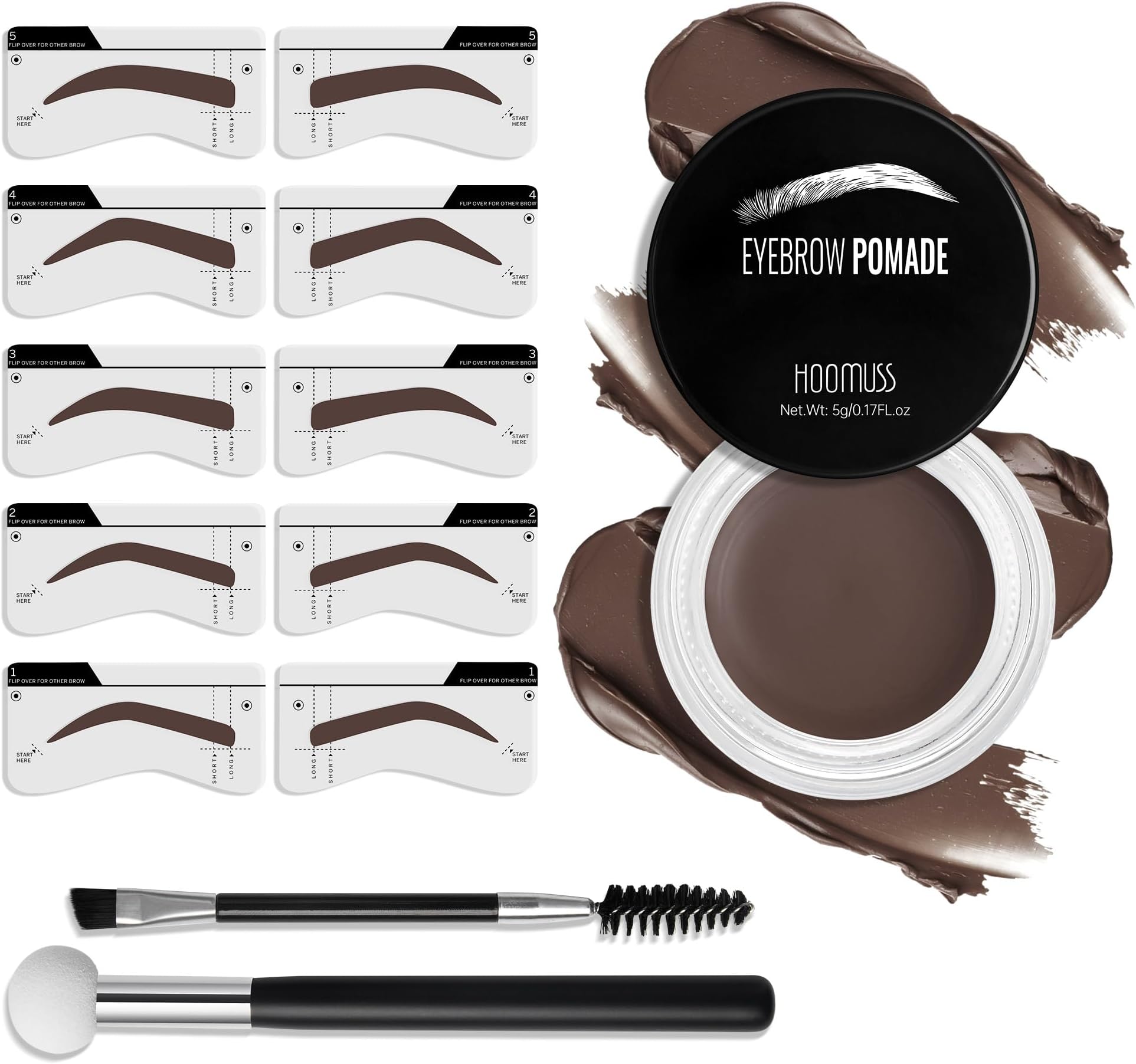 Amazon.com : Eyebrow Stamp Stencil Kit, Brow Stamp Trio Kit with Pomade ...