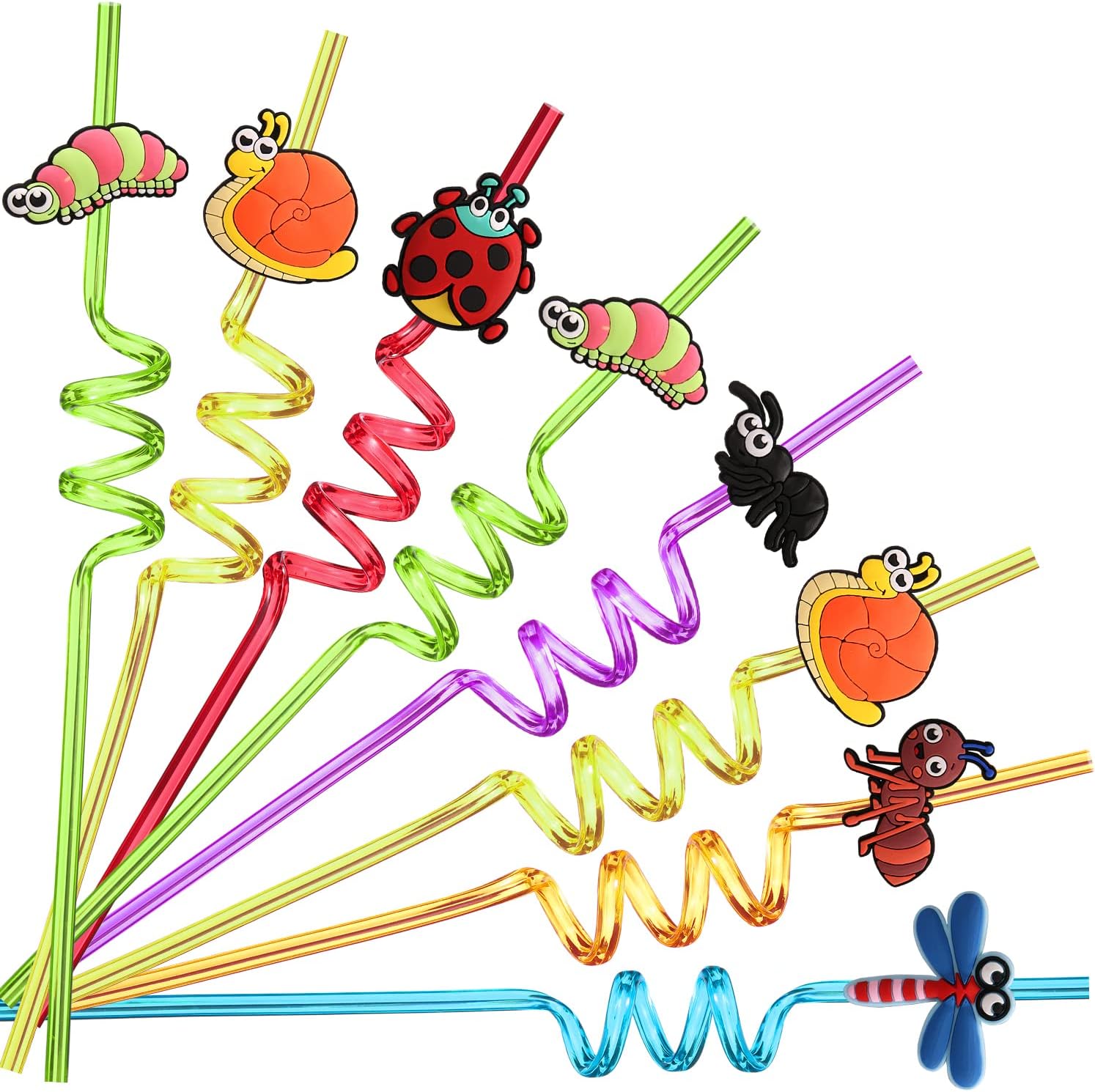 Amazon.com: Candyland Party Supplies Drinking Plastic Straws Reusable ...