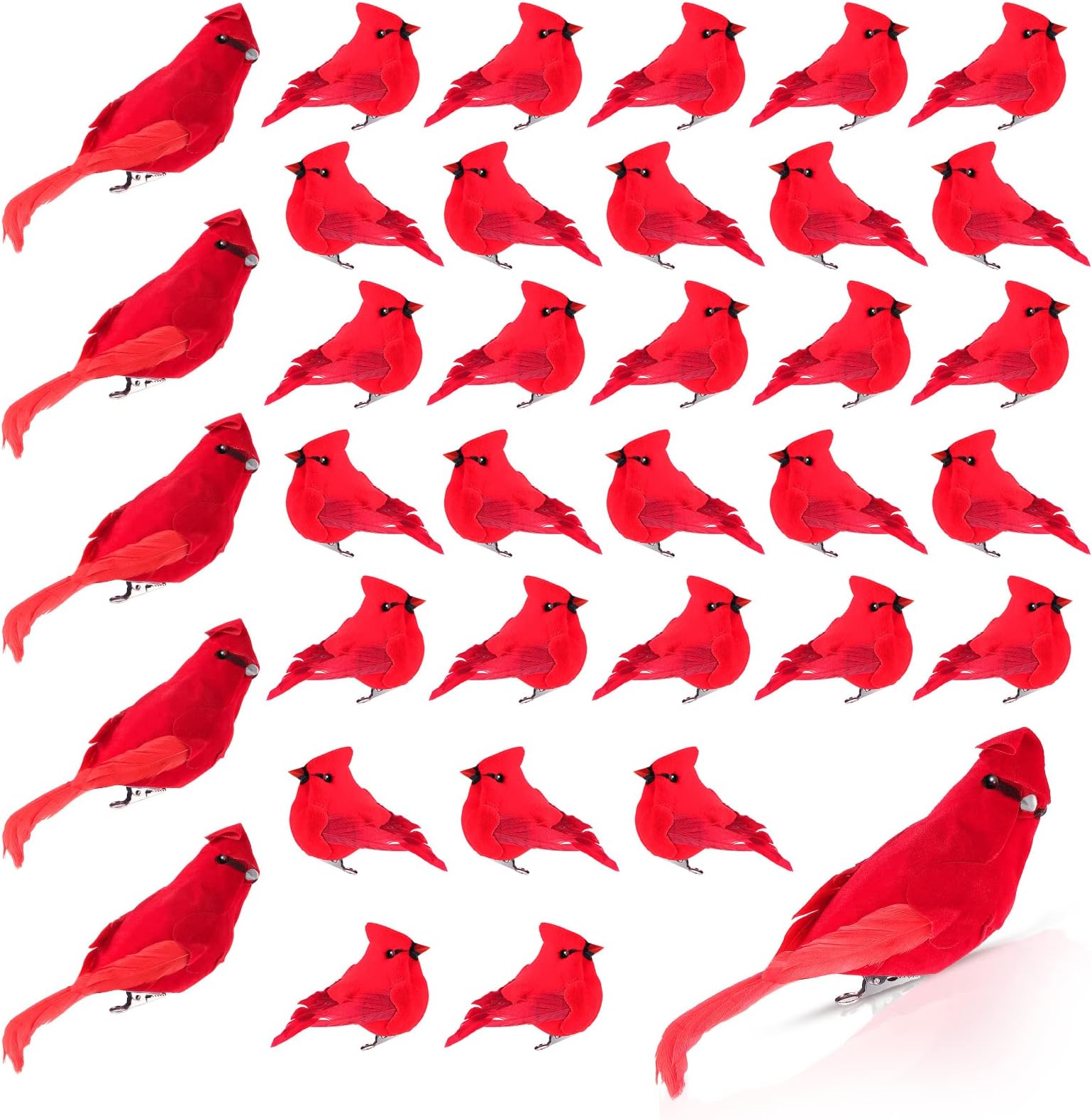 Amazon.com: Soaoo 100 Pcs Red Cardinals Birds Ornaments for Christmas ...