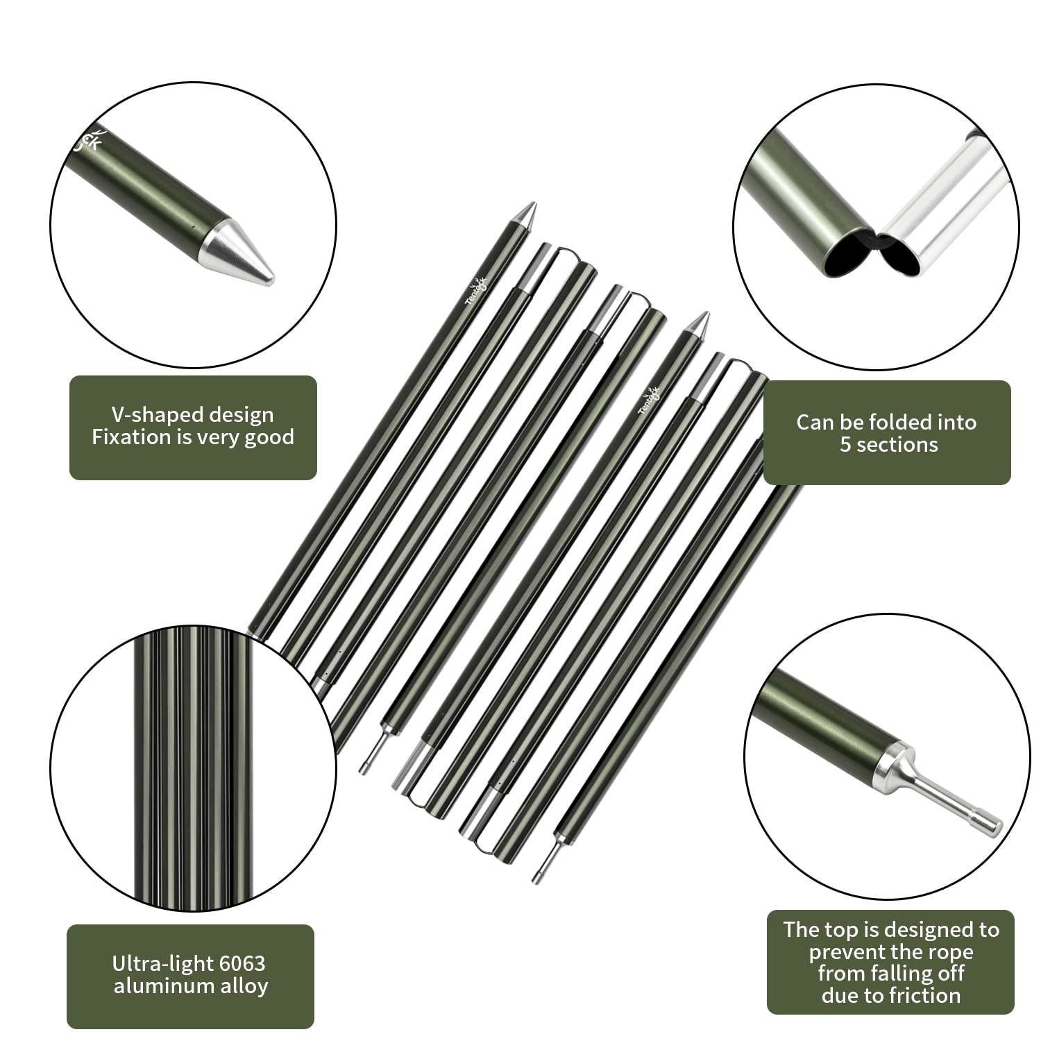 Snapklik.com : Tent Poles Portable Telescoping Camping Poles Adjustable ...