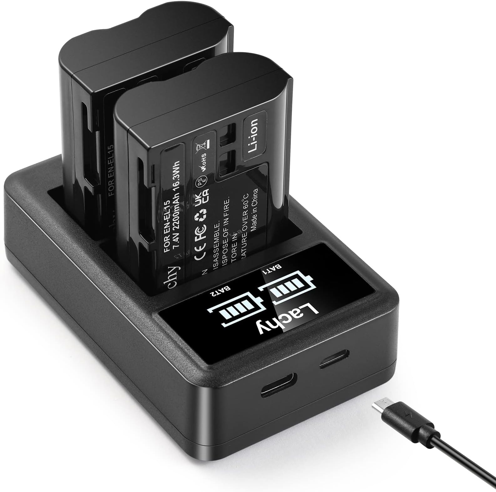 DuraPro Rapid LCD Dual USB Charger for Nikon EN-EL15 Nikon 1 V1 D810 ...