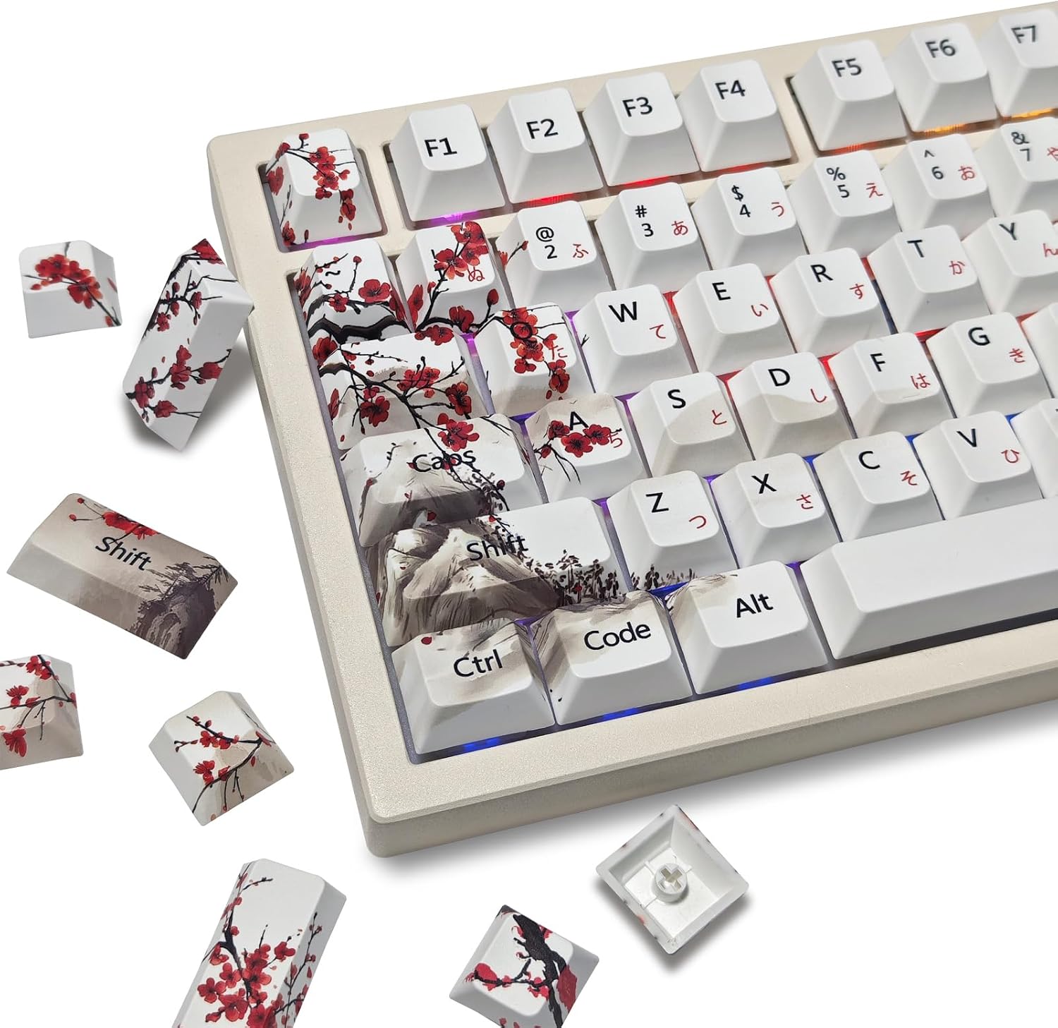 Amazon.com: PBT Keycaps Set 136 Keys Dye Sublimation Cherry Profile ...