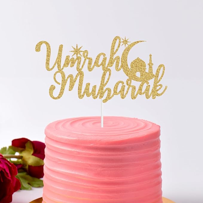 Amazon.com: Heddonar Glitter Umrah Mubarak Cake Topper - Ramadan Muslim ...